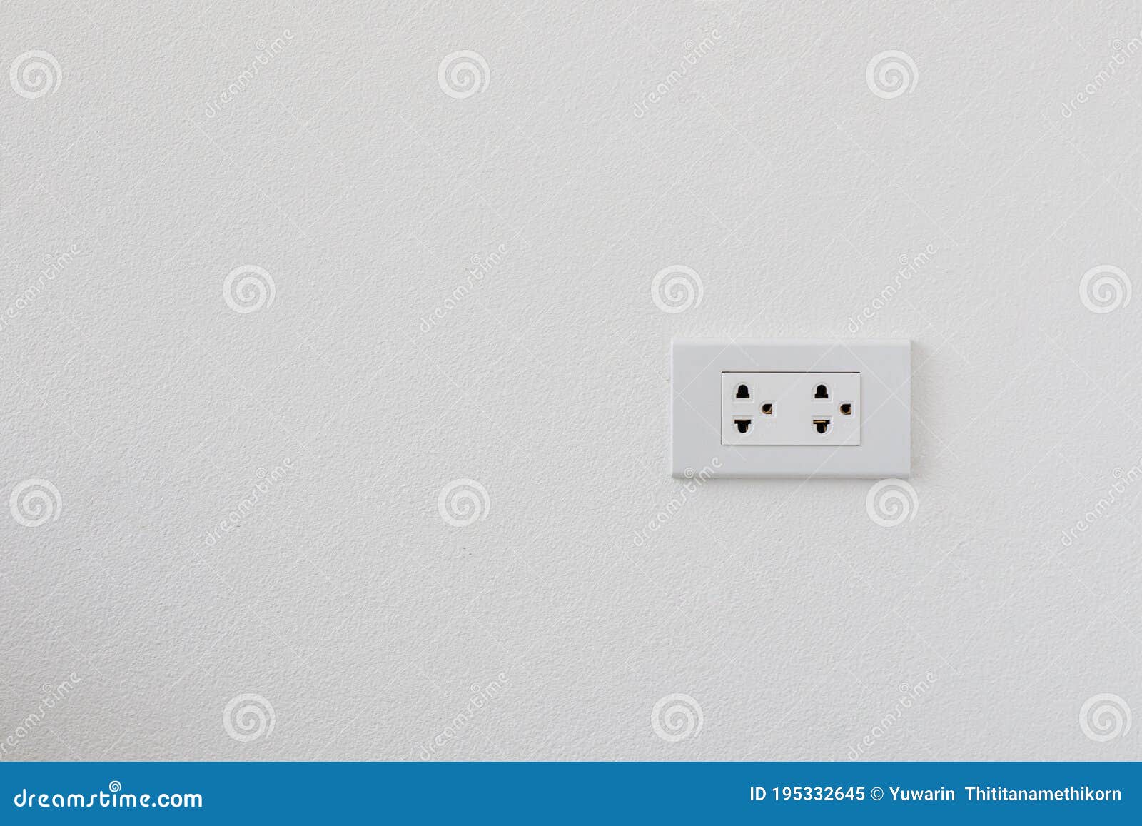 White Electrical Plug on the White Wall. Stock Image - Image of insert ...