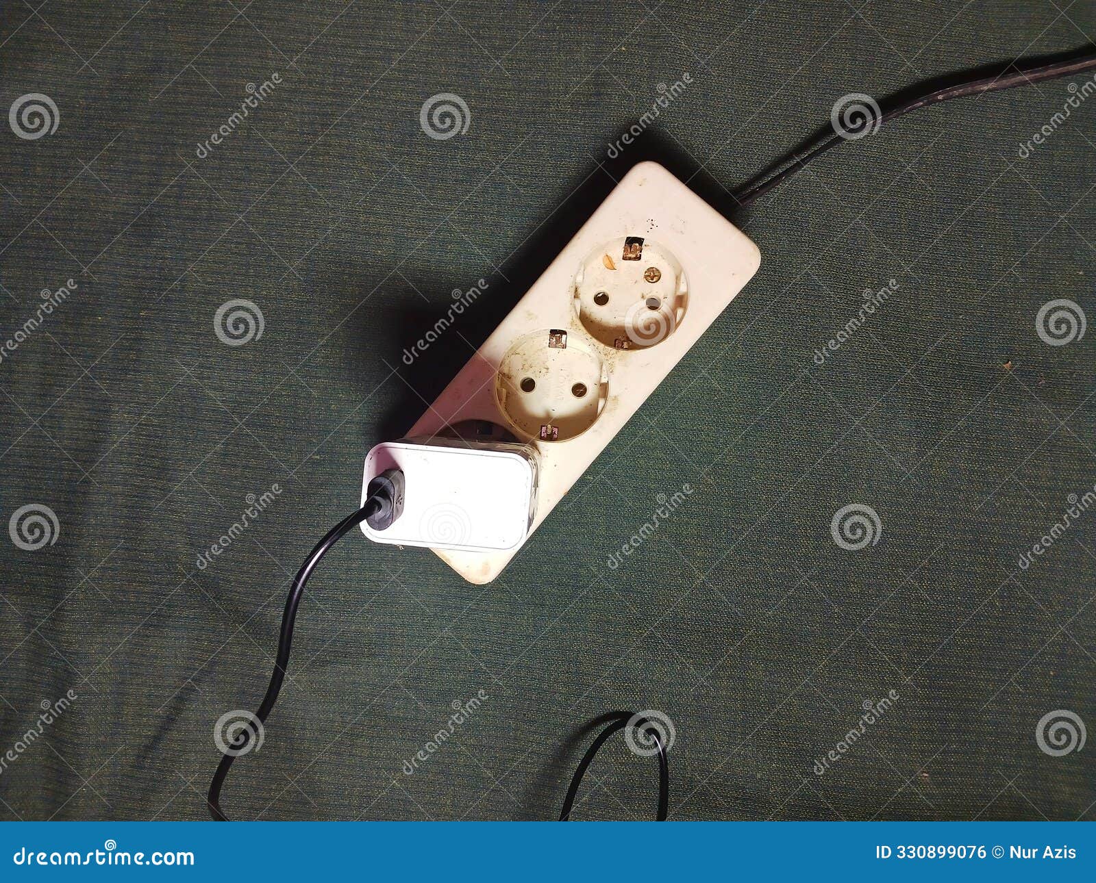 White Electrical Plug in Wall Socket Stock Photo - Image of wire ...