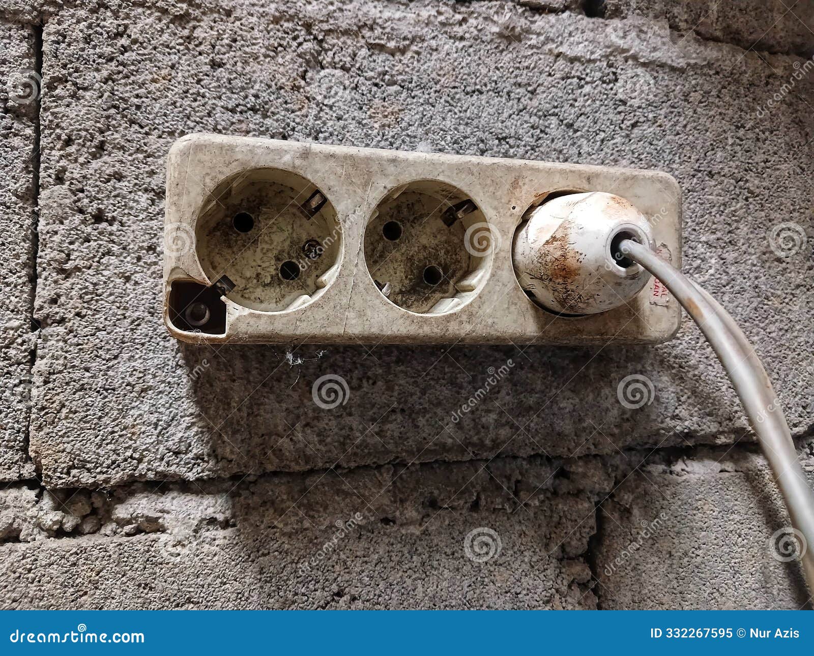 White Electrical Plug in Wall Electrical Socket Stock Image - Image of ...