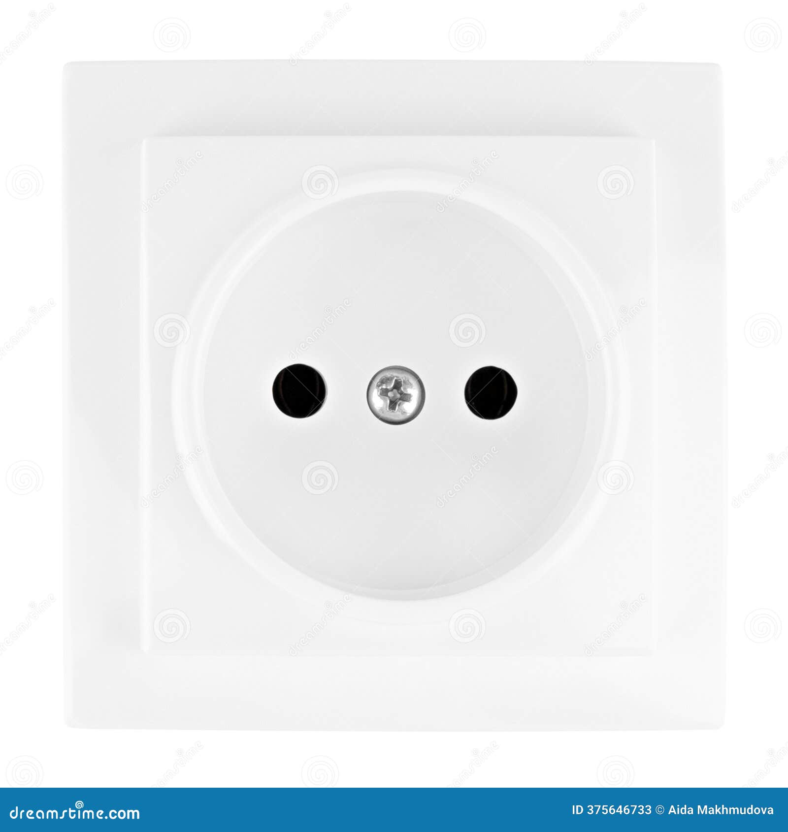 White Electrical Outlet Showing Grounding Pin And Two Power Connectors ...
