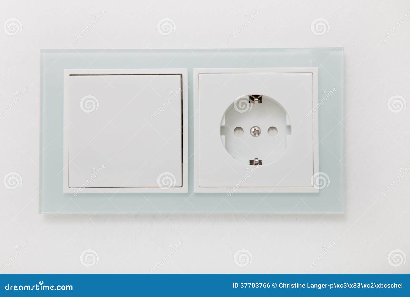 White Electrical Socket and Switch Stock Photo - Image of socket ...