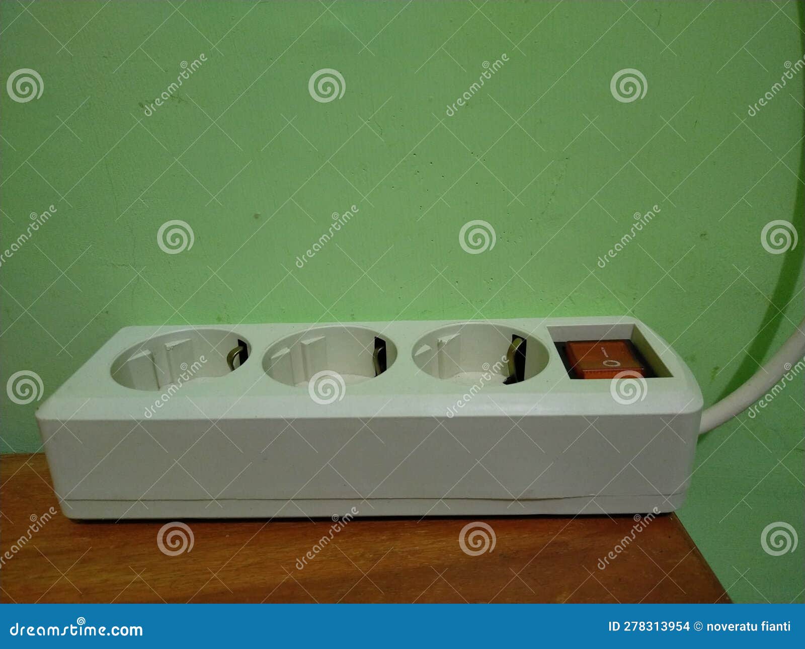 White Electrical Socket with Three Holes Stock Photo - Image of ...