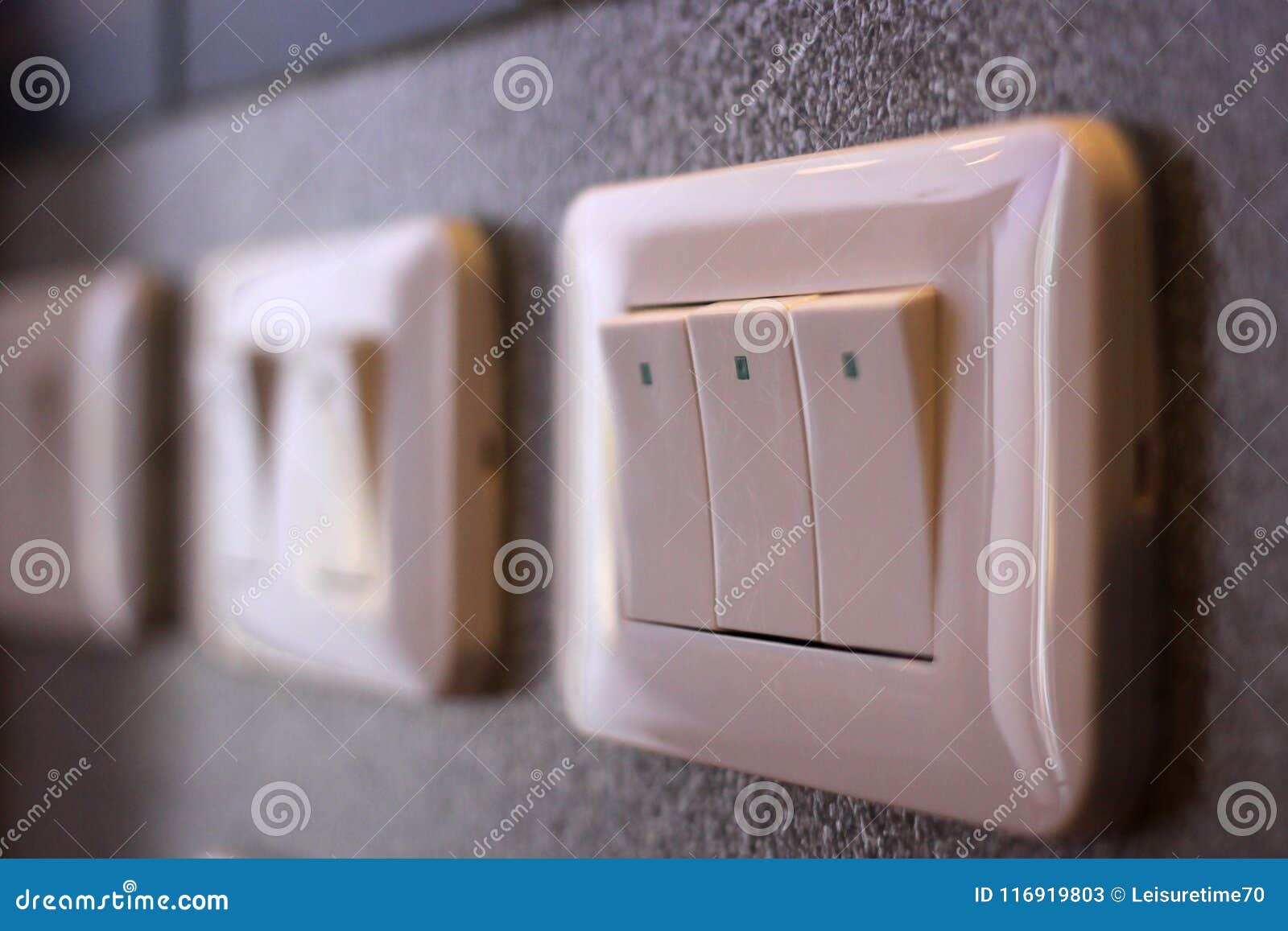 White Electrical Switch on Wall Stock Image - Image of home, decoration ...