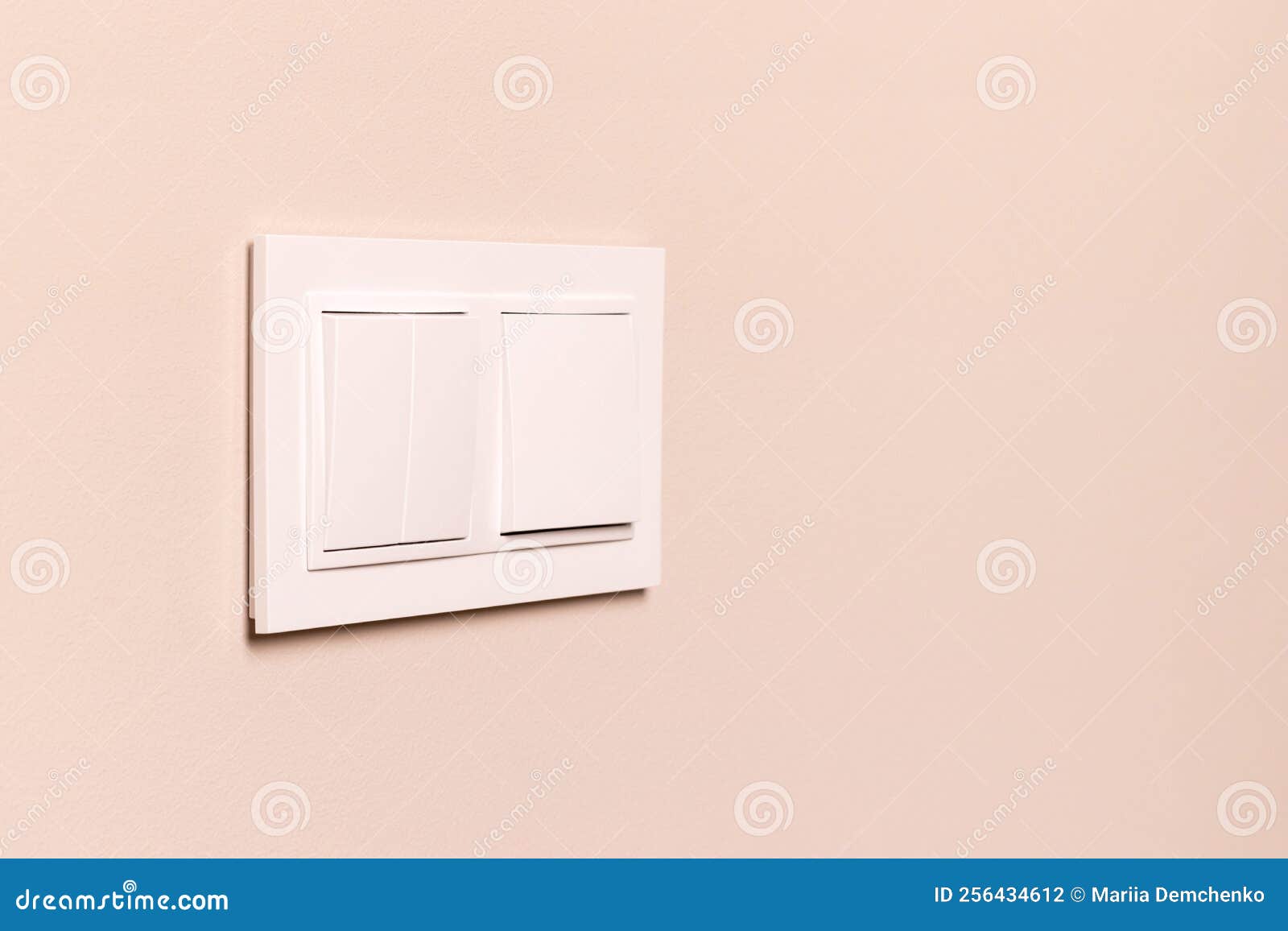 White Electrical Switches on Beige Wall Stock Photo - Image of ...
