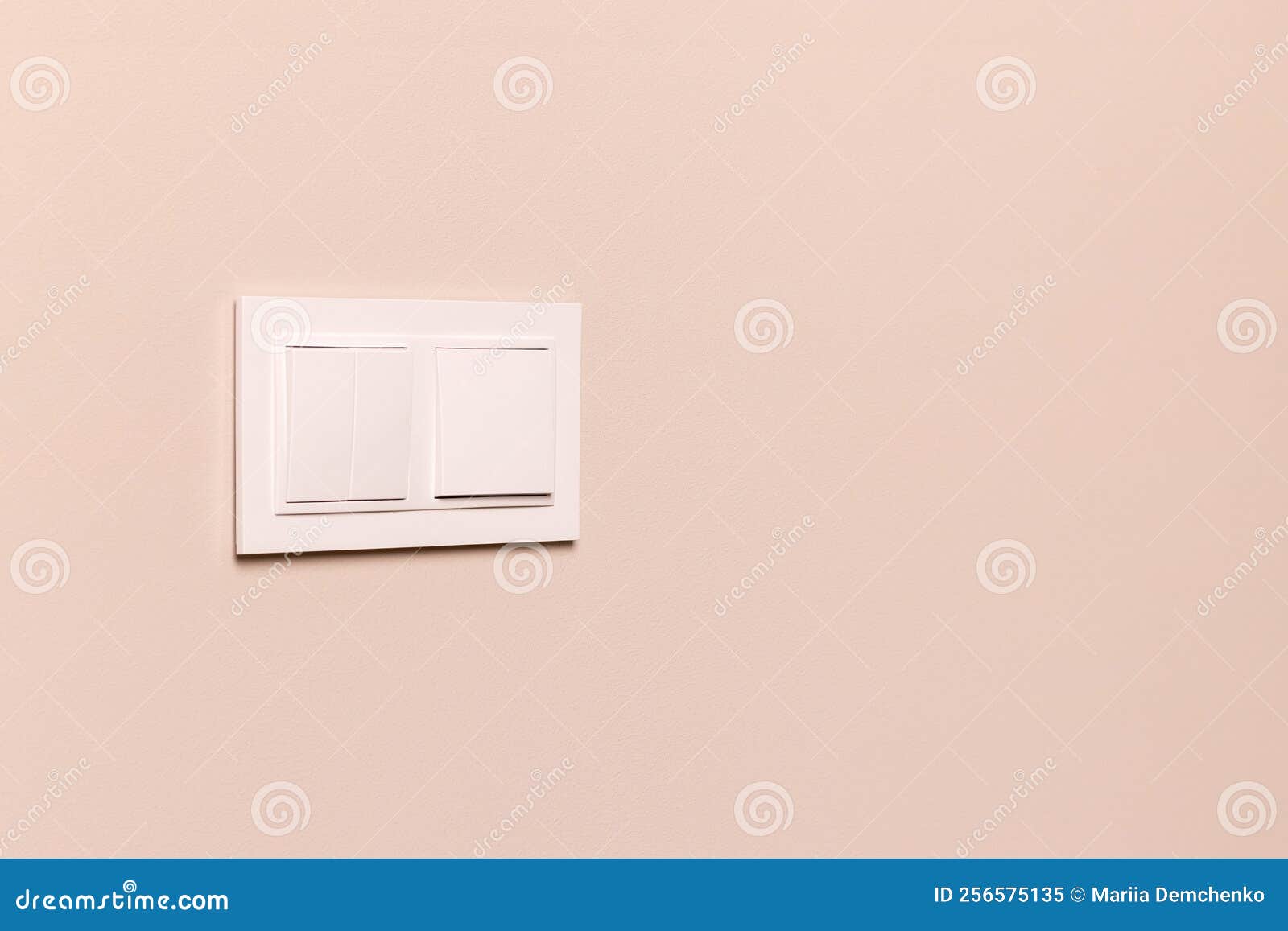 White Electrical Switches on Beige Wall Stock Image - Image of building ...