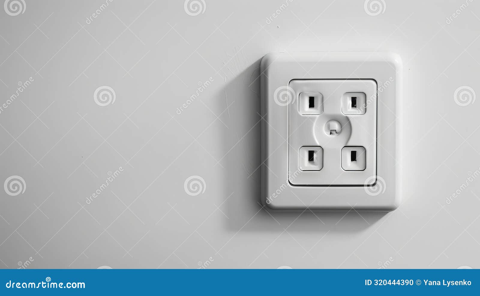 White Electrical Wall Socket on a Blank White Wall. Concept of Home ...