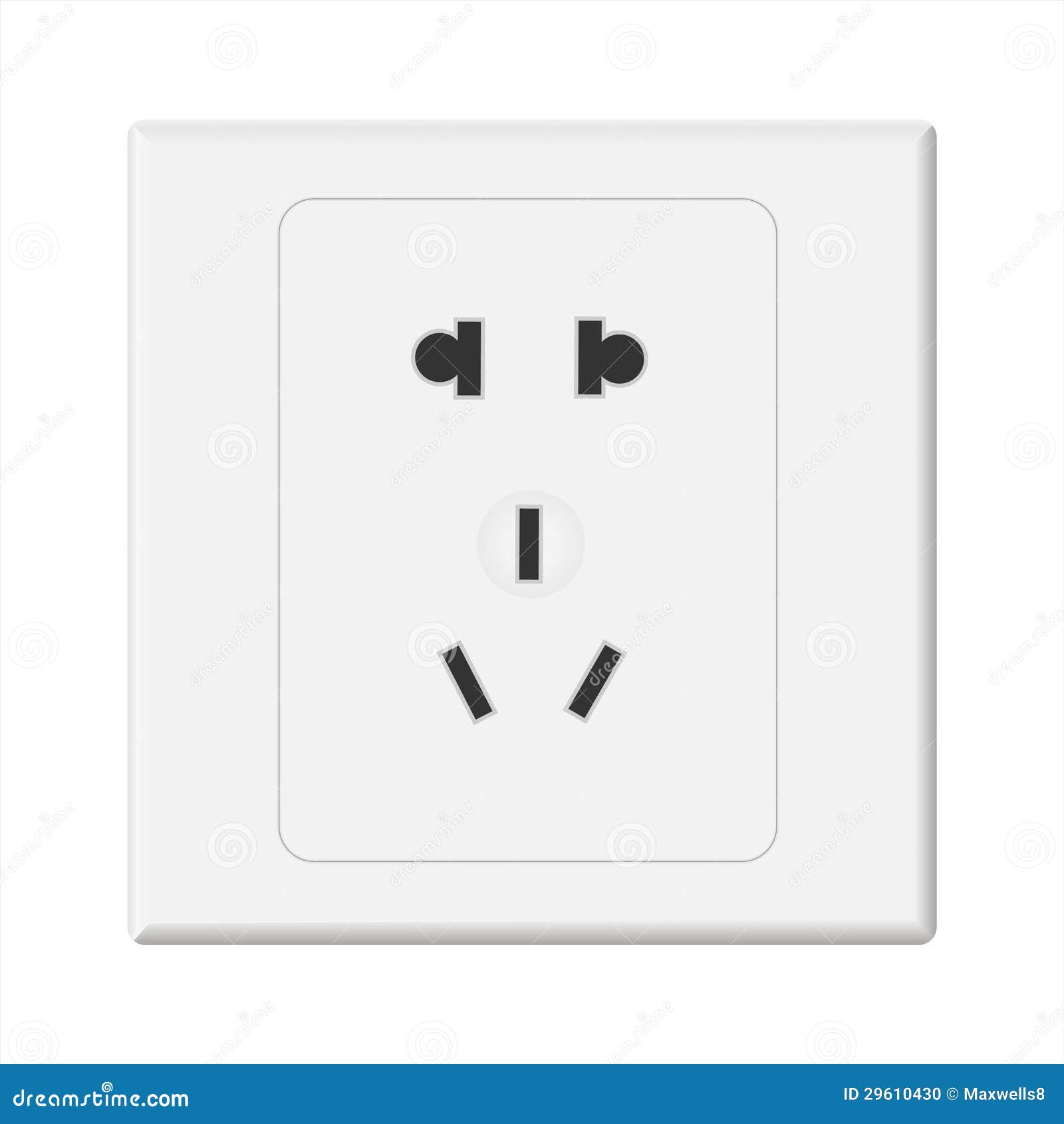 White Electricn Wall Outlet Receptacle Stock Vector - Illustration of ...