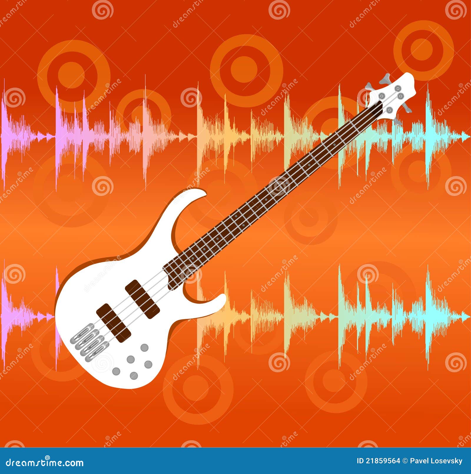 White Electro Guitar on Abstract Background Stock Vector - Illustration ...