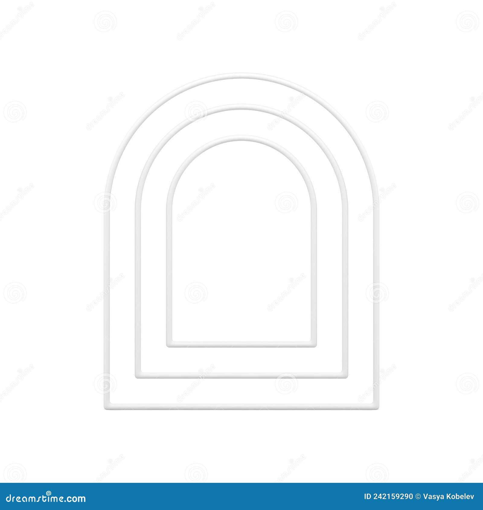 White Elegant Glossy Realistic Arch Frame Multilevel Structure ...