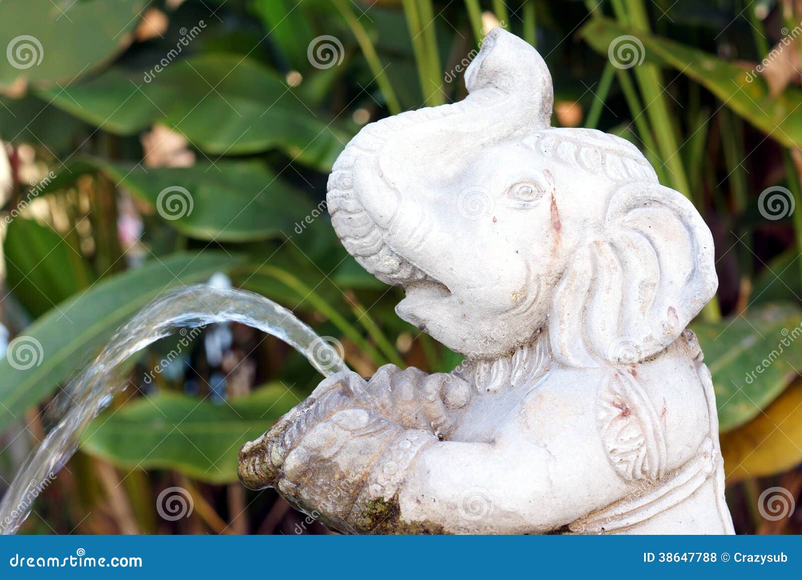 White Elephant Fountain stock photo. Image of garden - 38647788