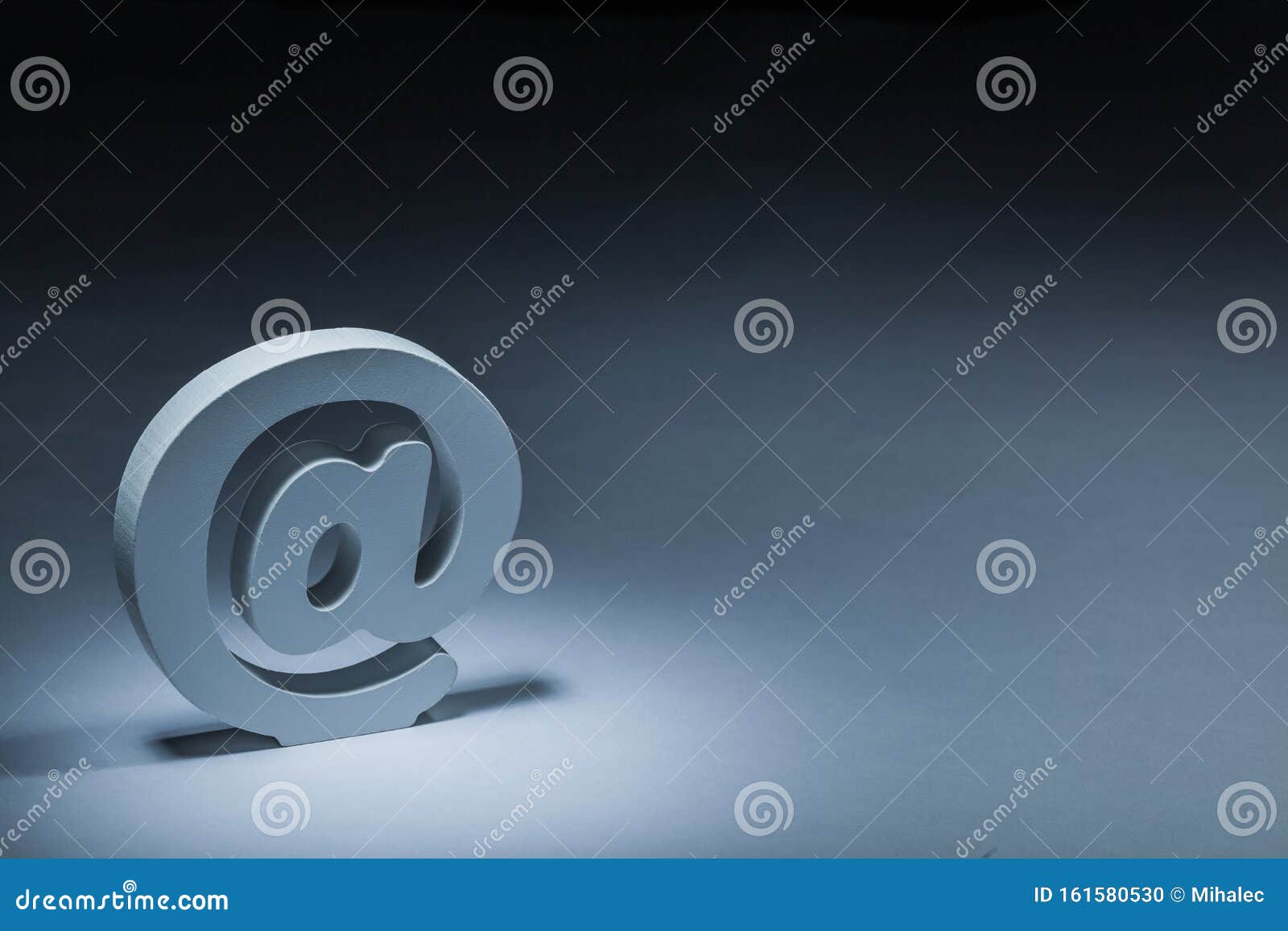 White Email Post Symbol with Lighting from Top Stock Photo - Image of ...