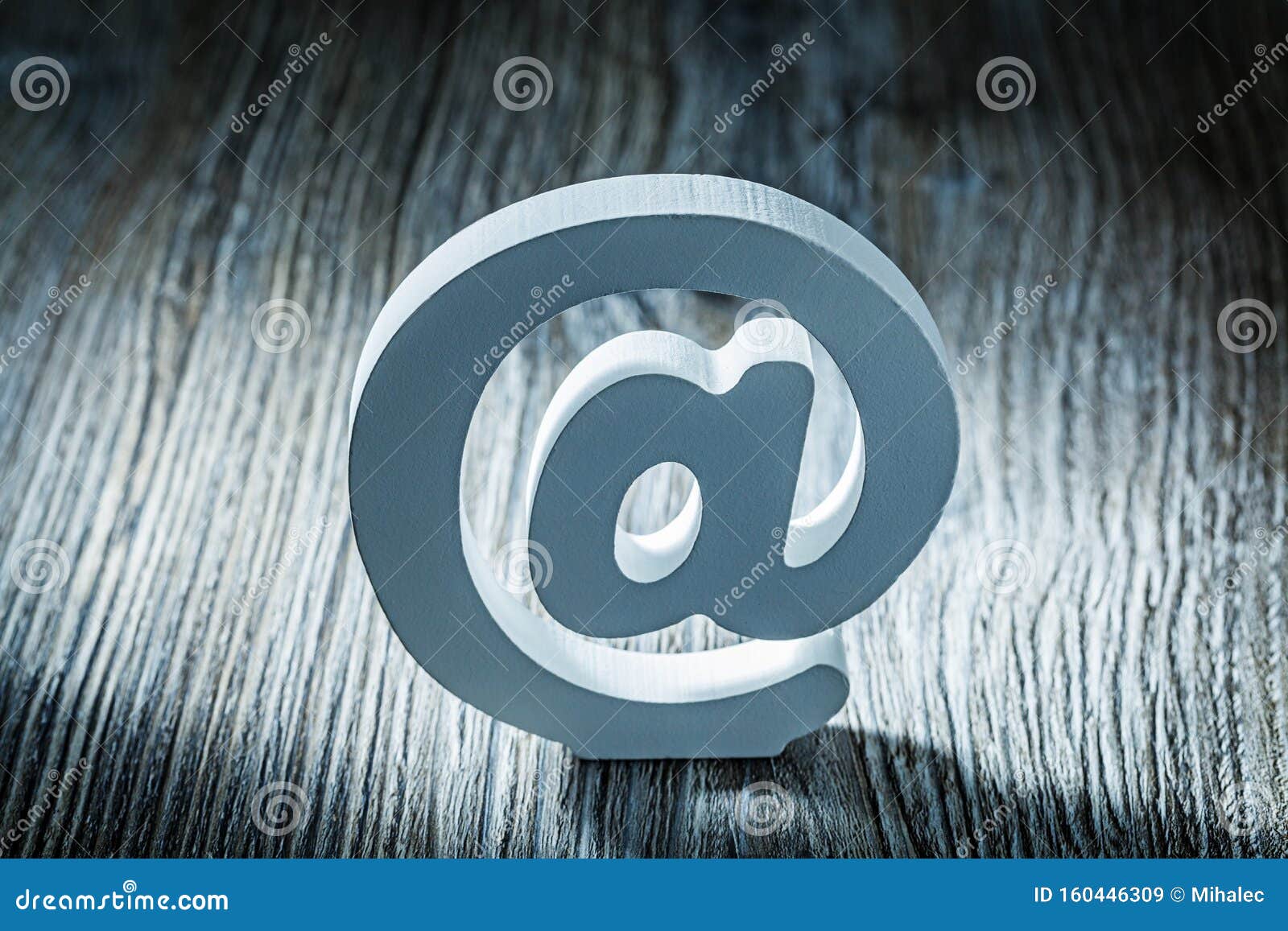 White Email Symbol on Vintage Gray Wood Stock Image - Image of ...