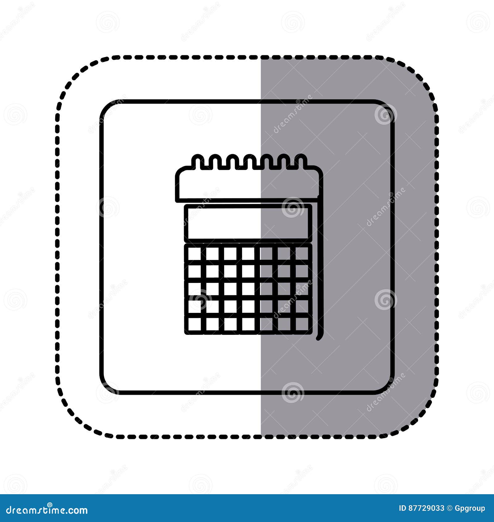 White emblem calendar icon stock illustration. Illustration of agenda ...