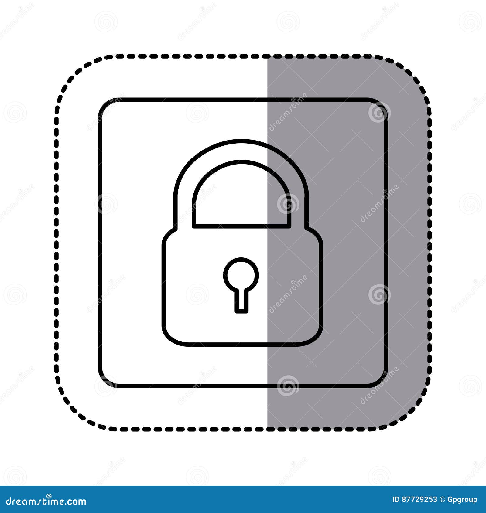White emblem lock icon stock illustration. Illustration of privacy ...
