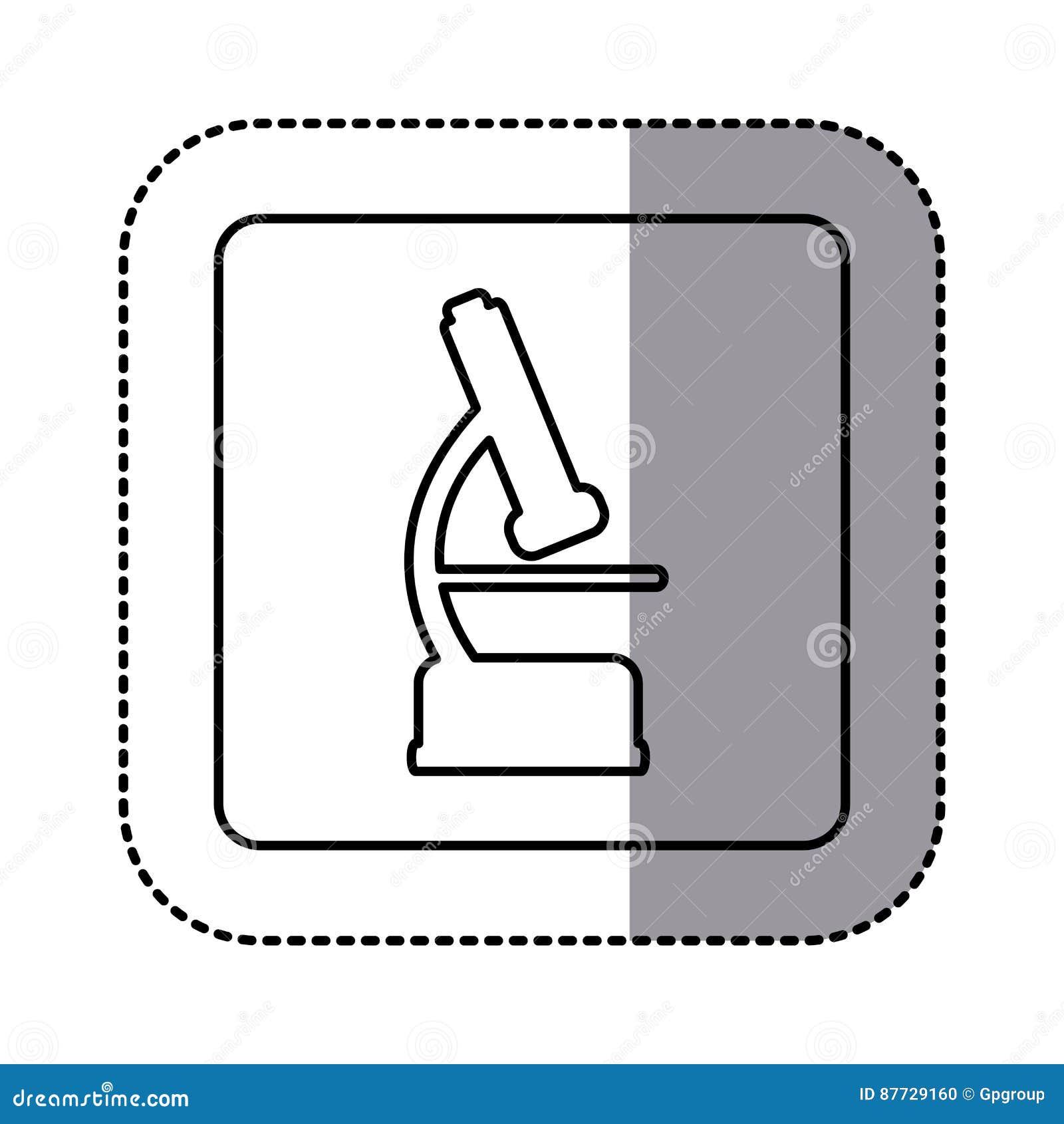 White Emblem Microscope Icon Stock Illustration - Illustration of ...
