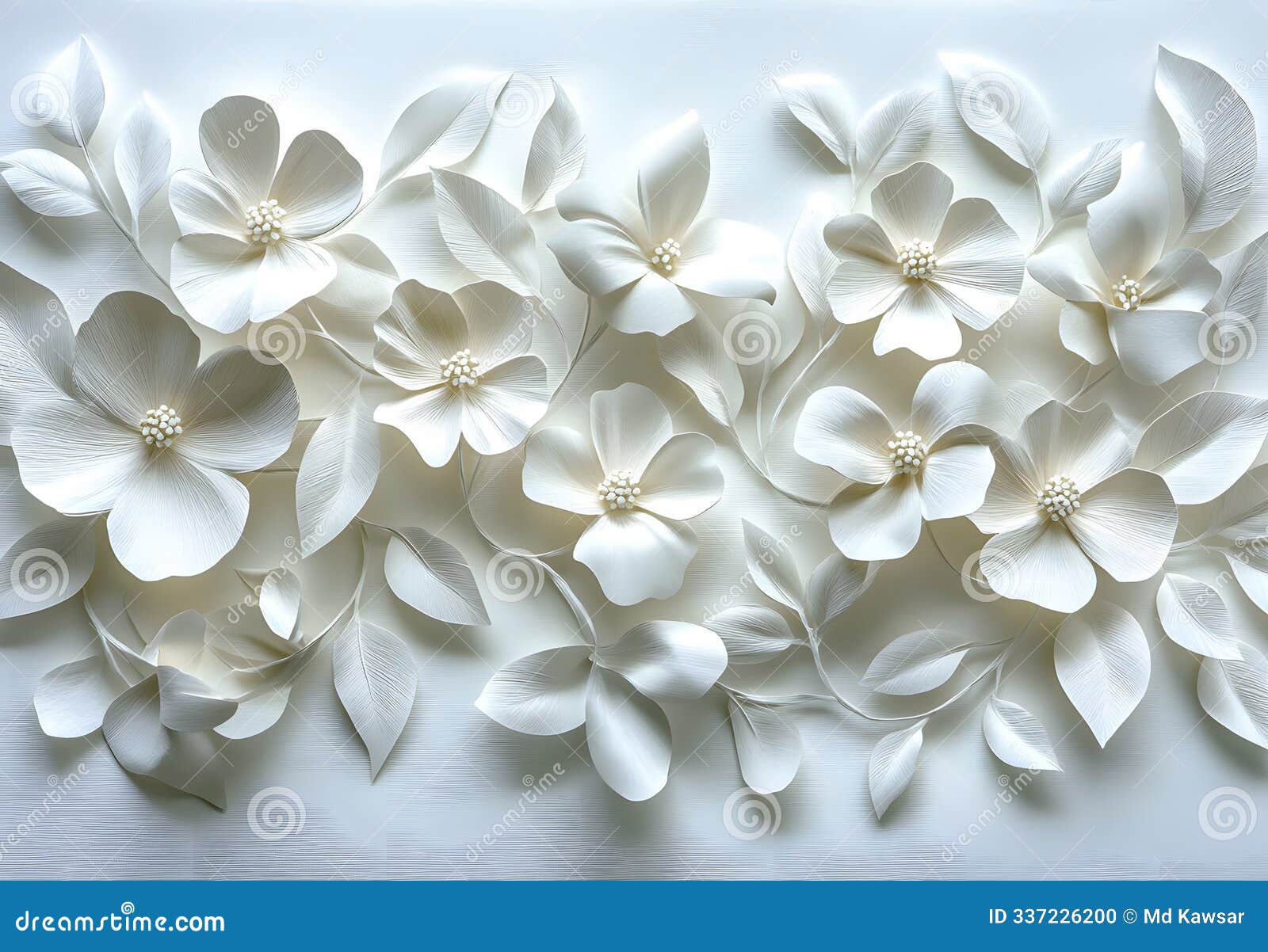 White Embossed Floral Pattern Paper Texture Stock Illustration ...