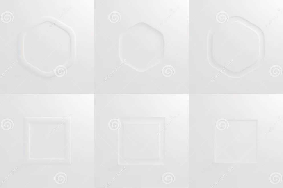 White Embossed Geometric Frames Stock Illustration - Illustration of ...