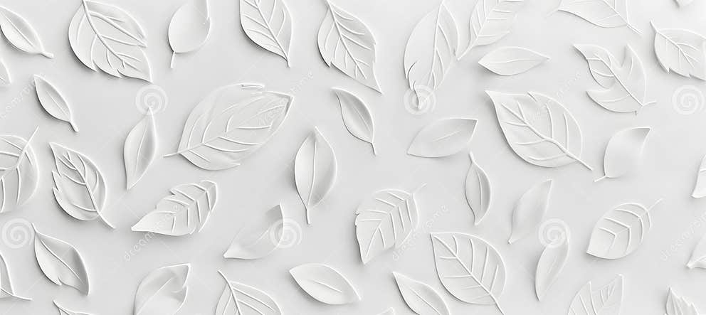 White Embossed Leaf Pattern Seamless Texture Stock Illustration ...
