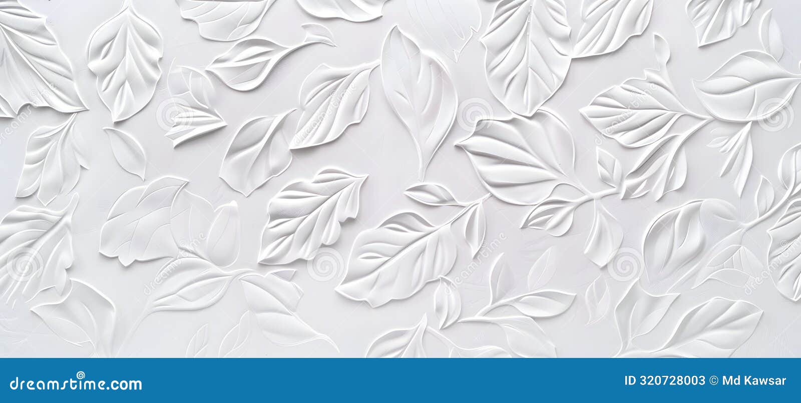 White Embossed Leaves Seamless Texture Stock Illustration ...