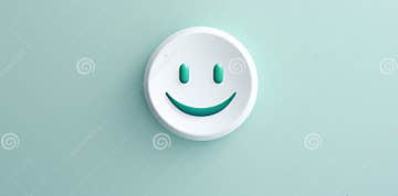 A White Emoticon with Smiley Face for Happiness and Good Judgment ...