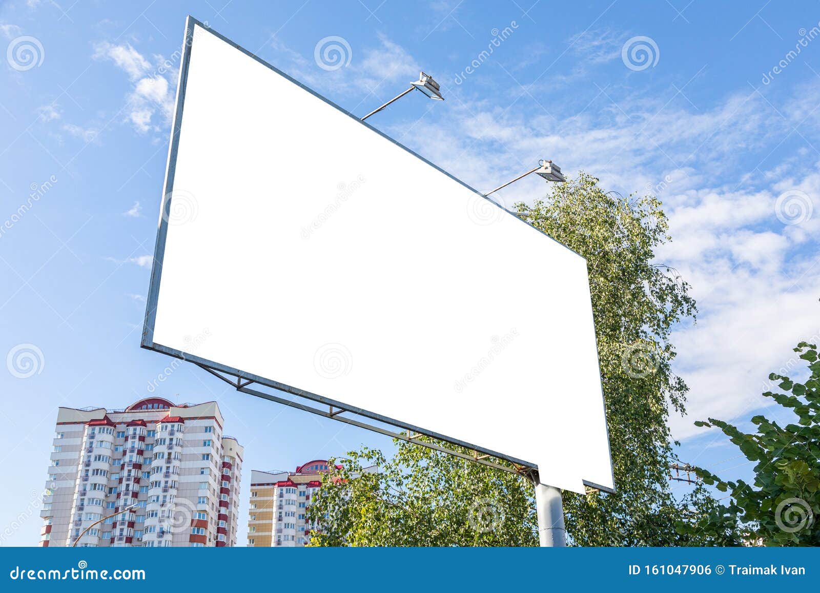 White Empty Advertisement Billboard Mockup in Dormitory District Stock ...