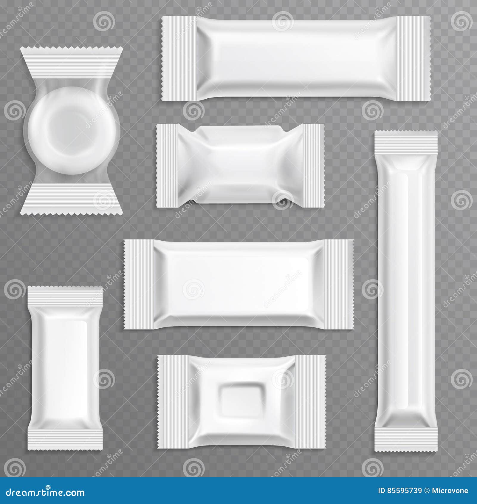 White Empty Bar Polyethylene Wrapper Packaging, Candy Package Vector ...