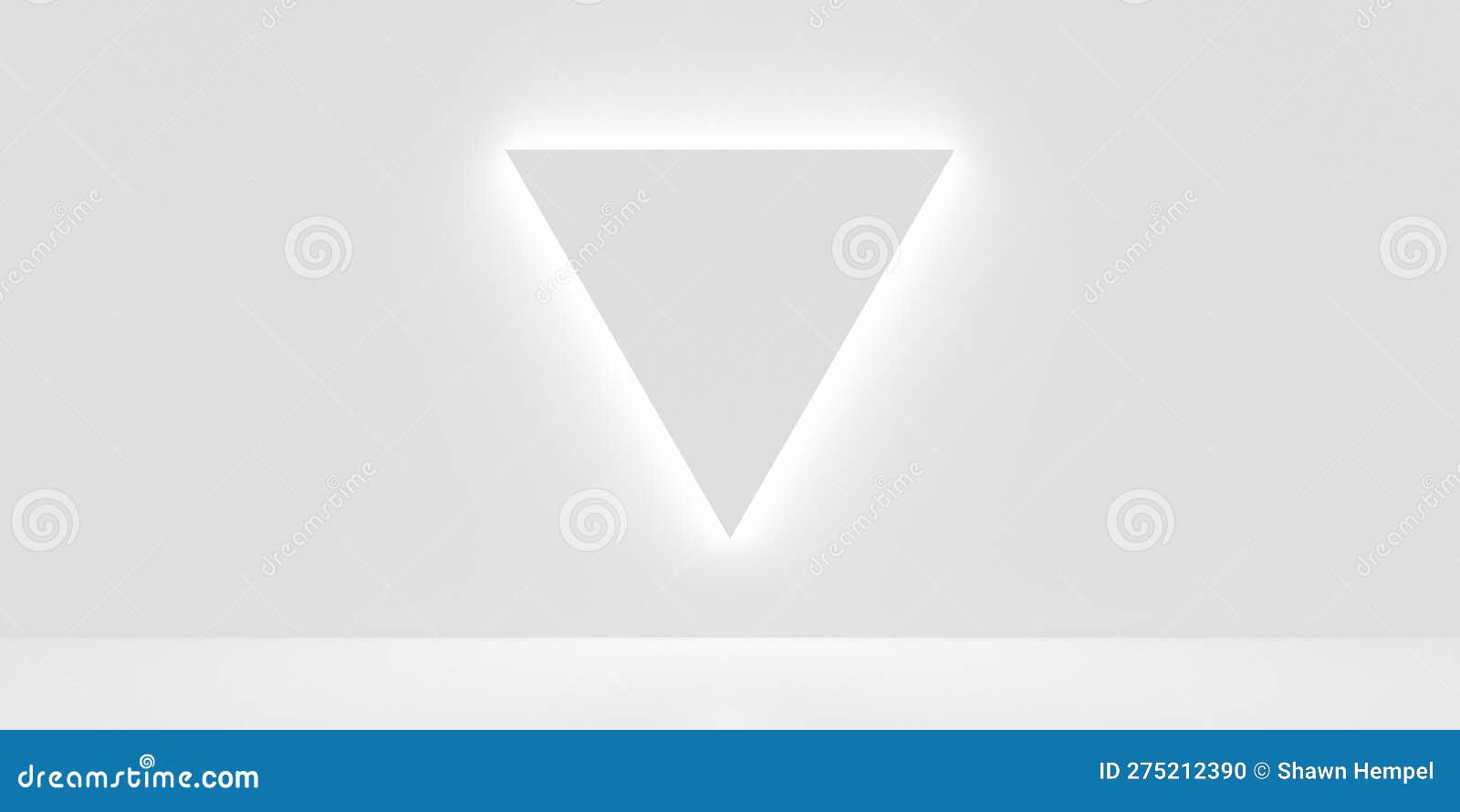 White Empty, Blank, Clean Room with Triangular Shaped Backlit Geometric ...