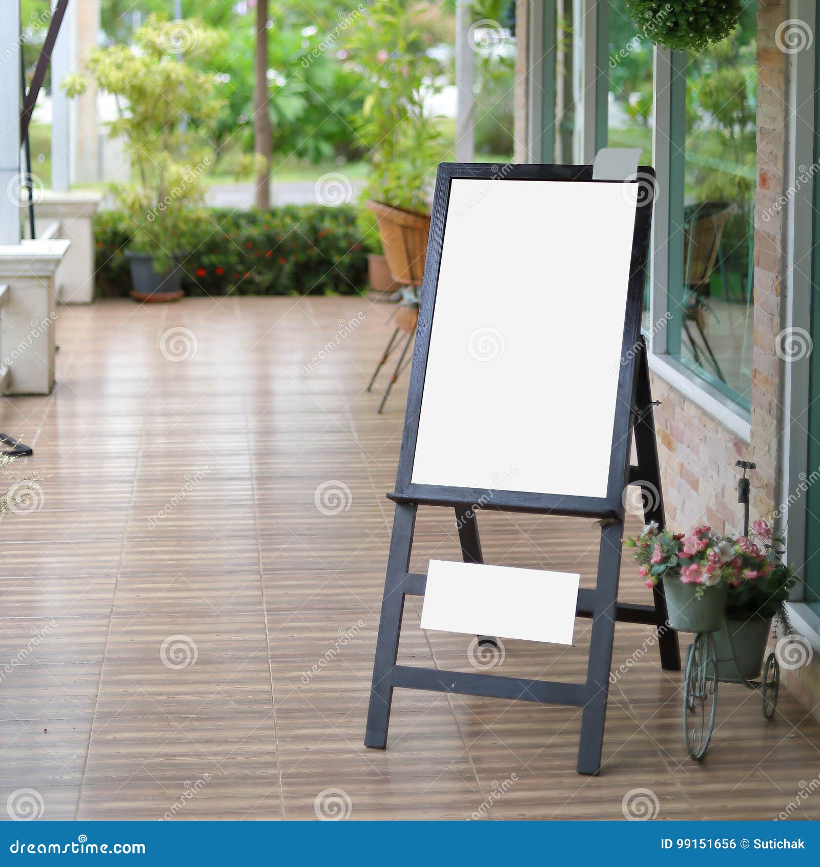 White Empty Blank Menu Board Standing Stock Photo - Image of ...
