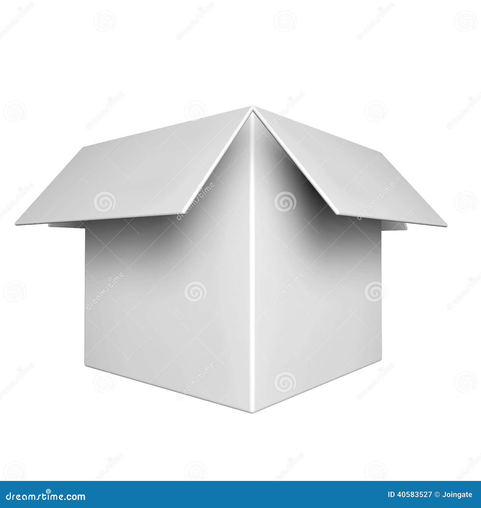 White Empty Box with Open Lid on White Background Stock Illustration ...