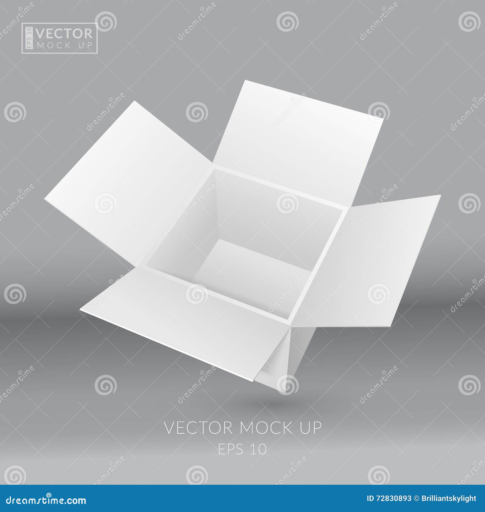 White Empty Box. Vector Mock Up Stock Vector - Illustration of case ...