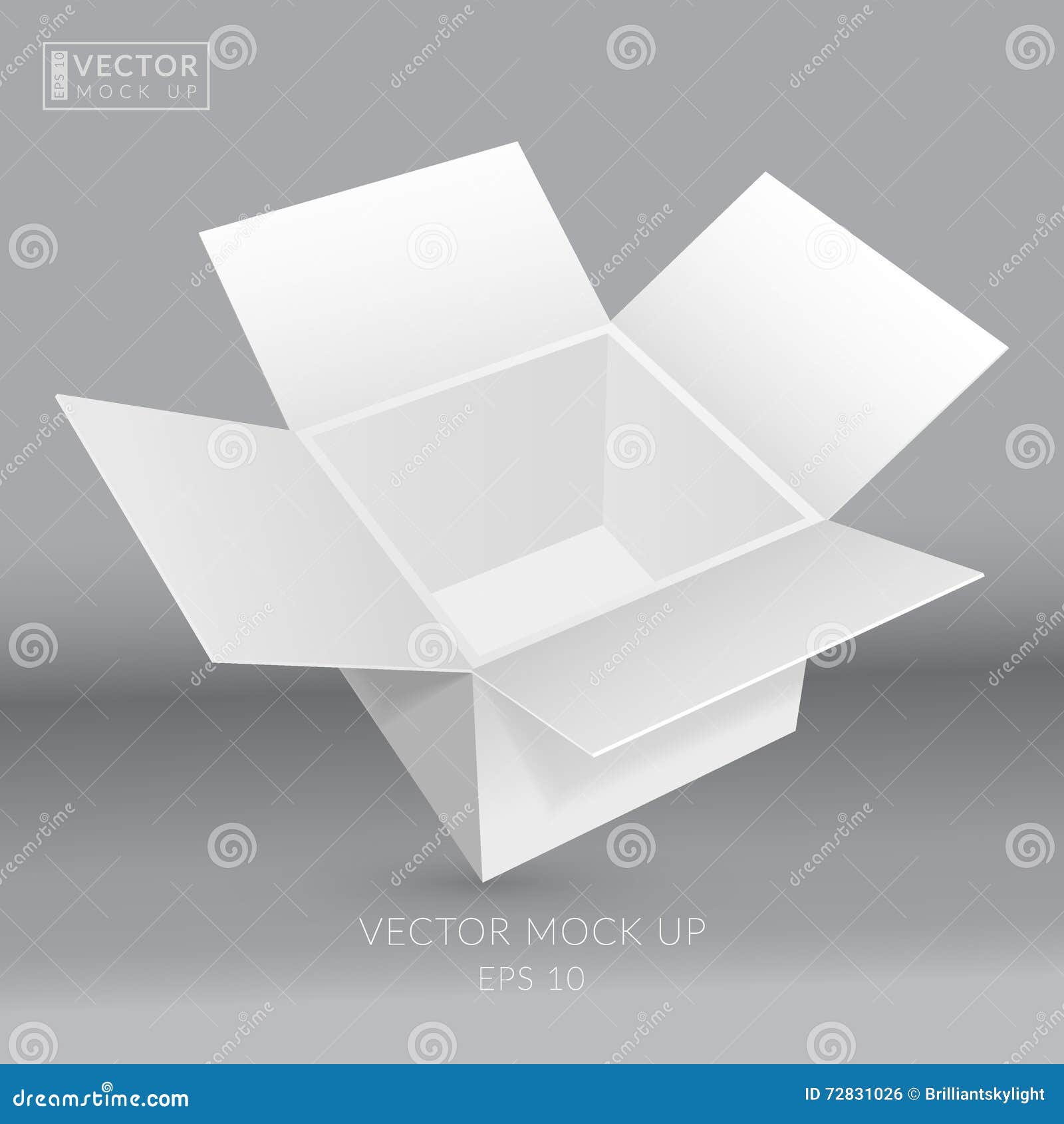 White Empty Box. Vector Mock Up Stock Vector - Illustration of package ...