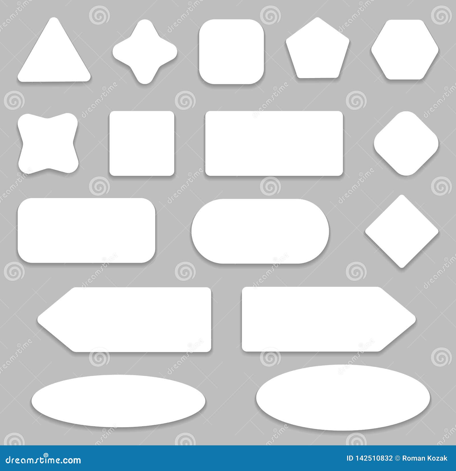 White Empty Buttons with Shadow Stock Vector - Illustration of circle ...