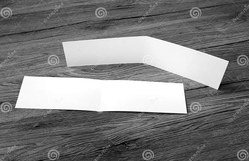 White Empty Card on Wooden Background To Replace Your Design. Stock ...