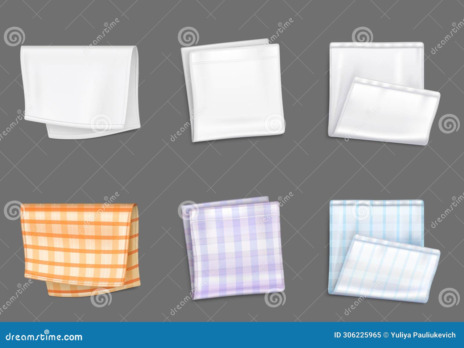 White Empty and Checkered Folded Handkerchief. Stock Illustration ...