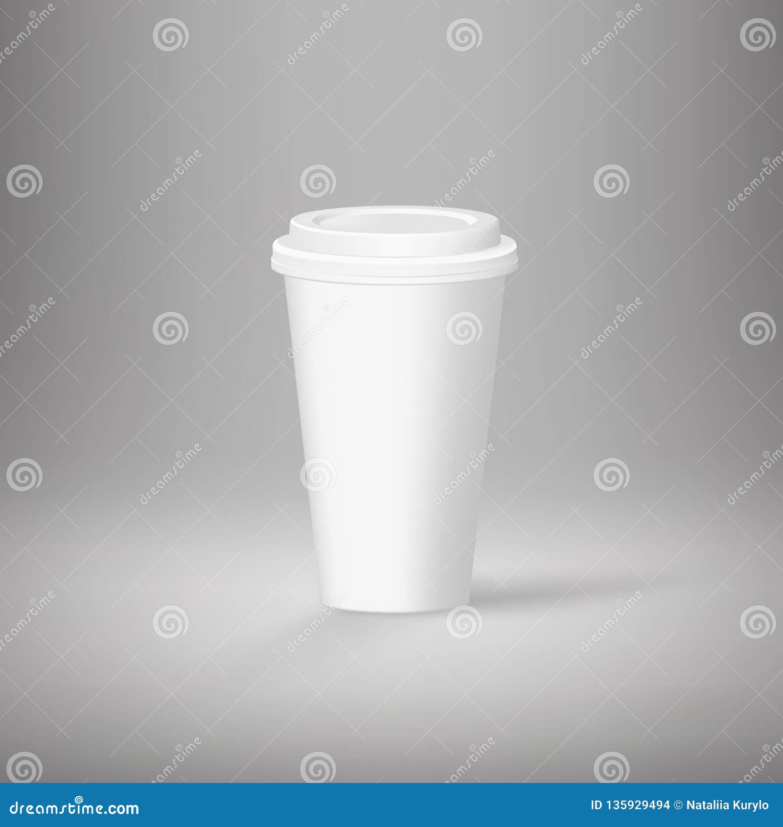 White Empty Coffee Cup Template on Gray Background. Vector Stock Vector ...