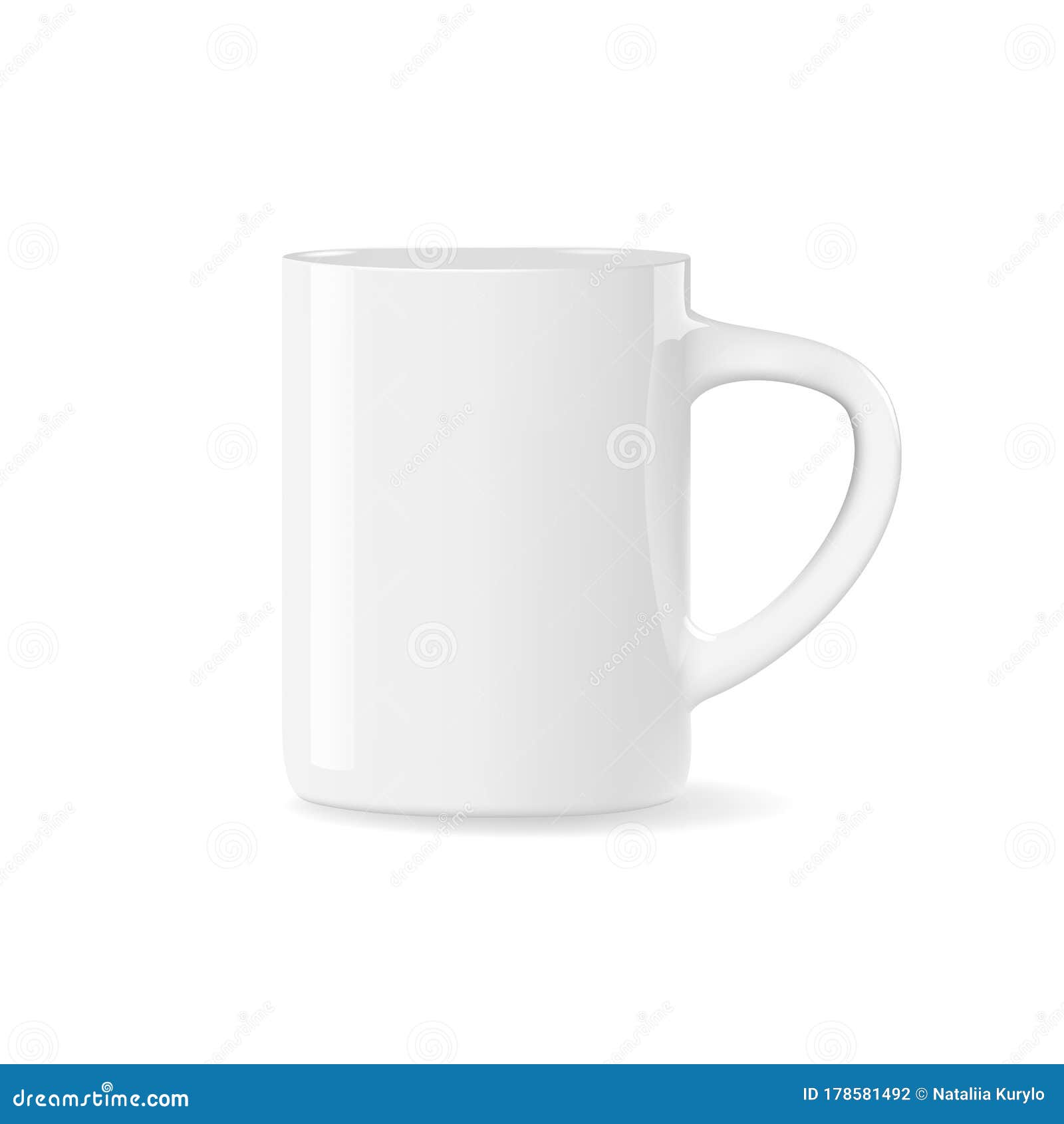 White Empty Coffee Mug Template, Isolated on White Background Stock ...