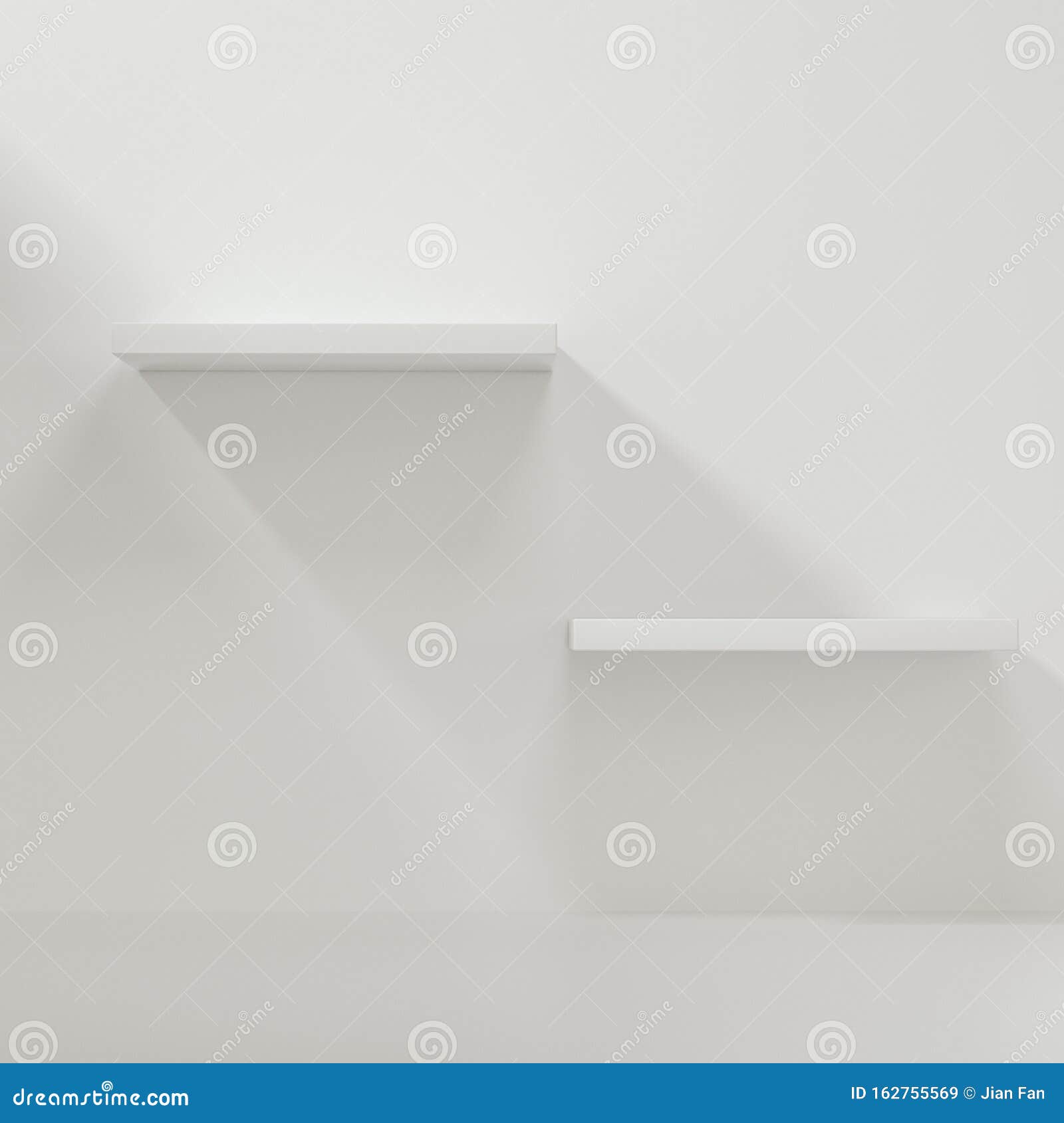 White Empty Cube Shelf in the Empty Room, 3d Rendering Stock ...