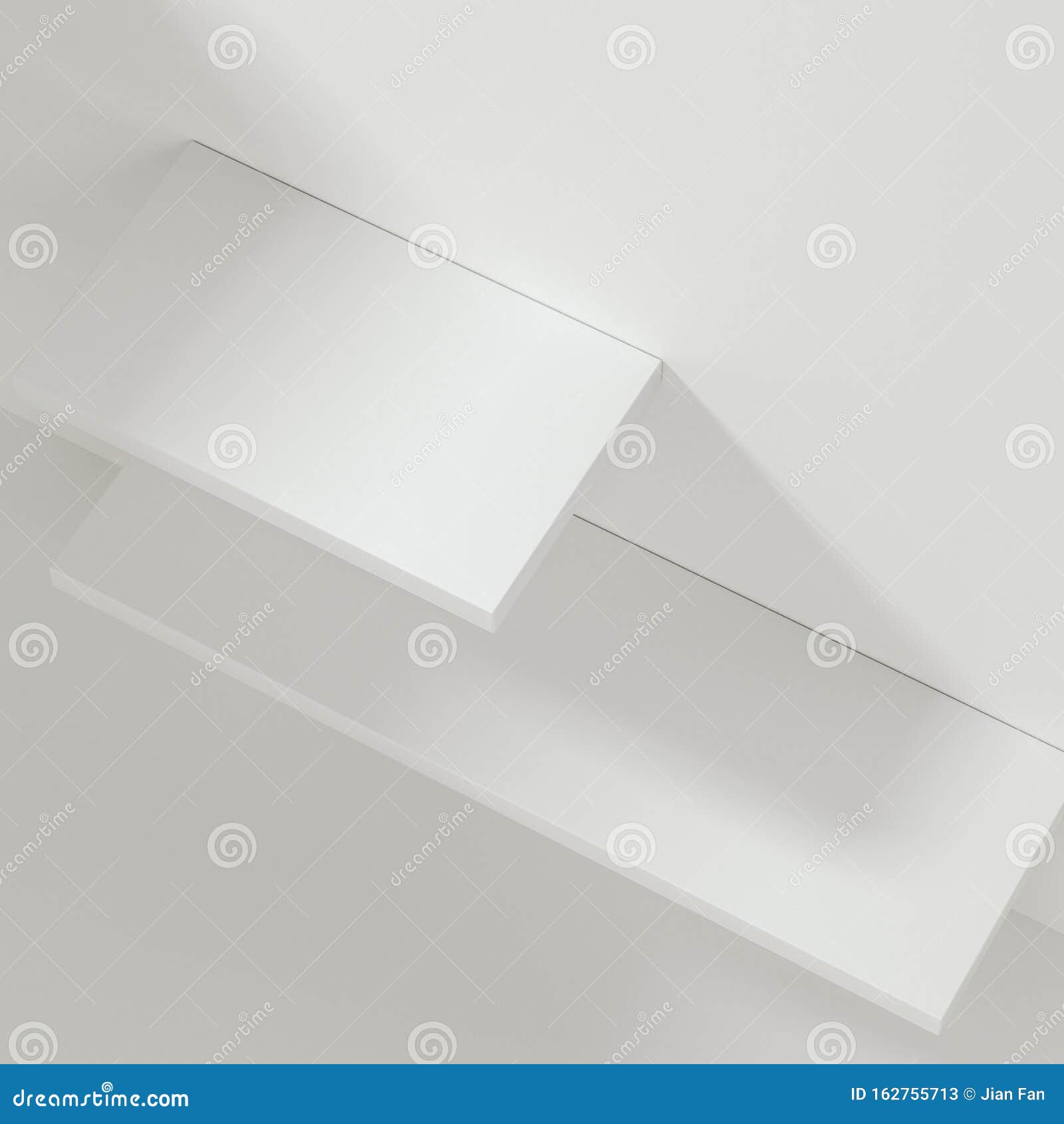 White Empty Cube Shelf in the Empty Room, 3d Rendering Stock ...