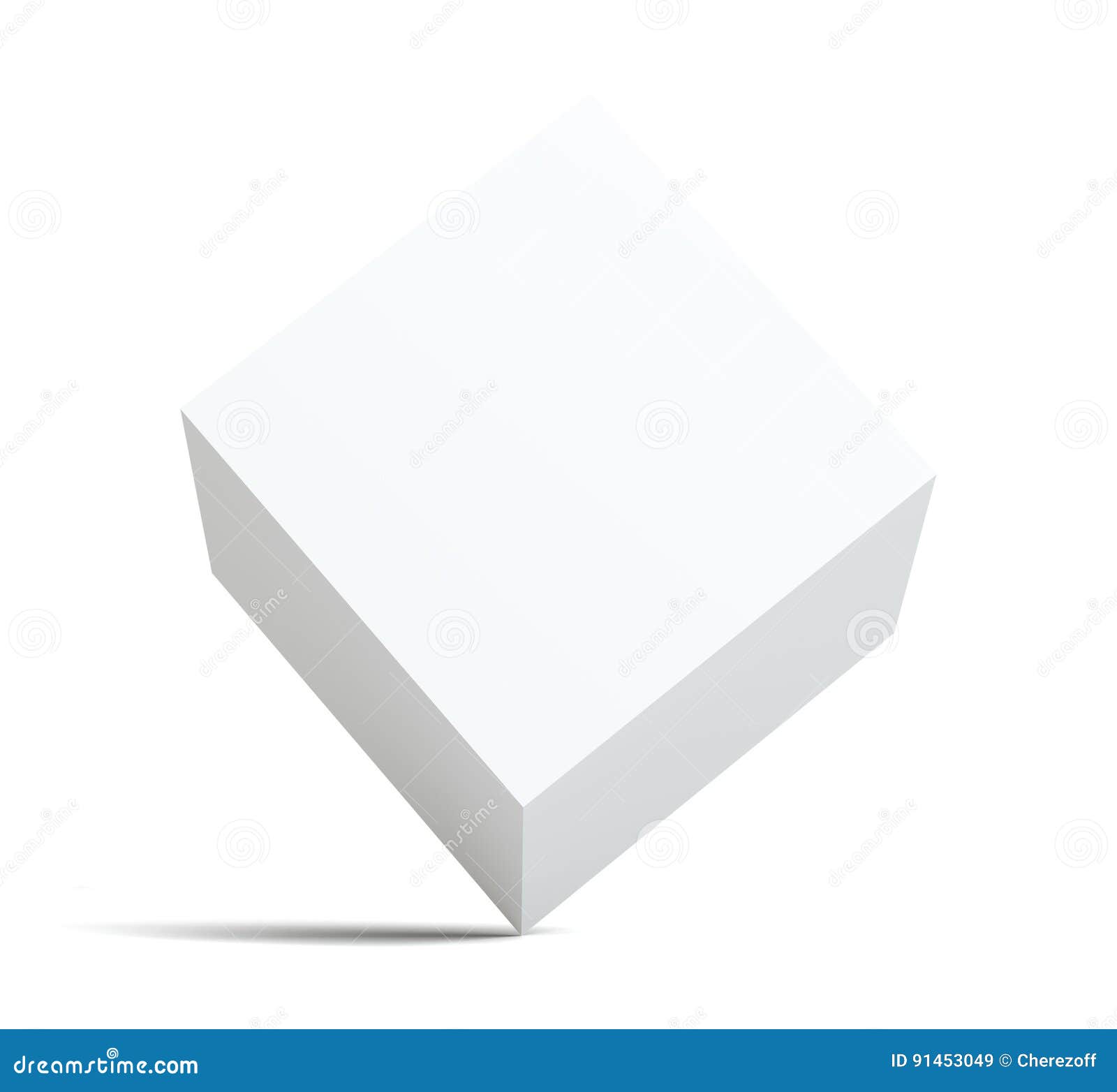 A White Empty Cube Stands on the Corner Stock Illustration ...