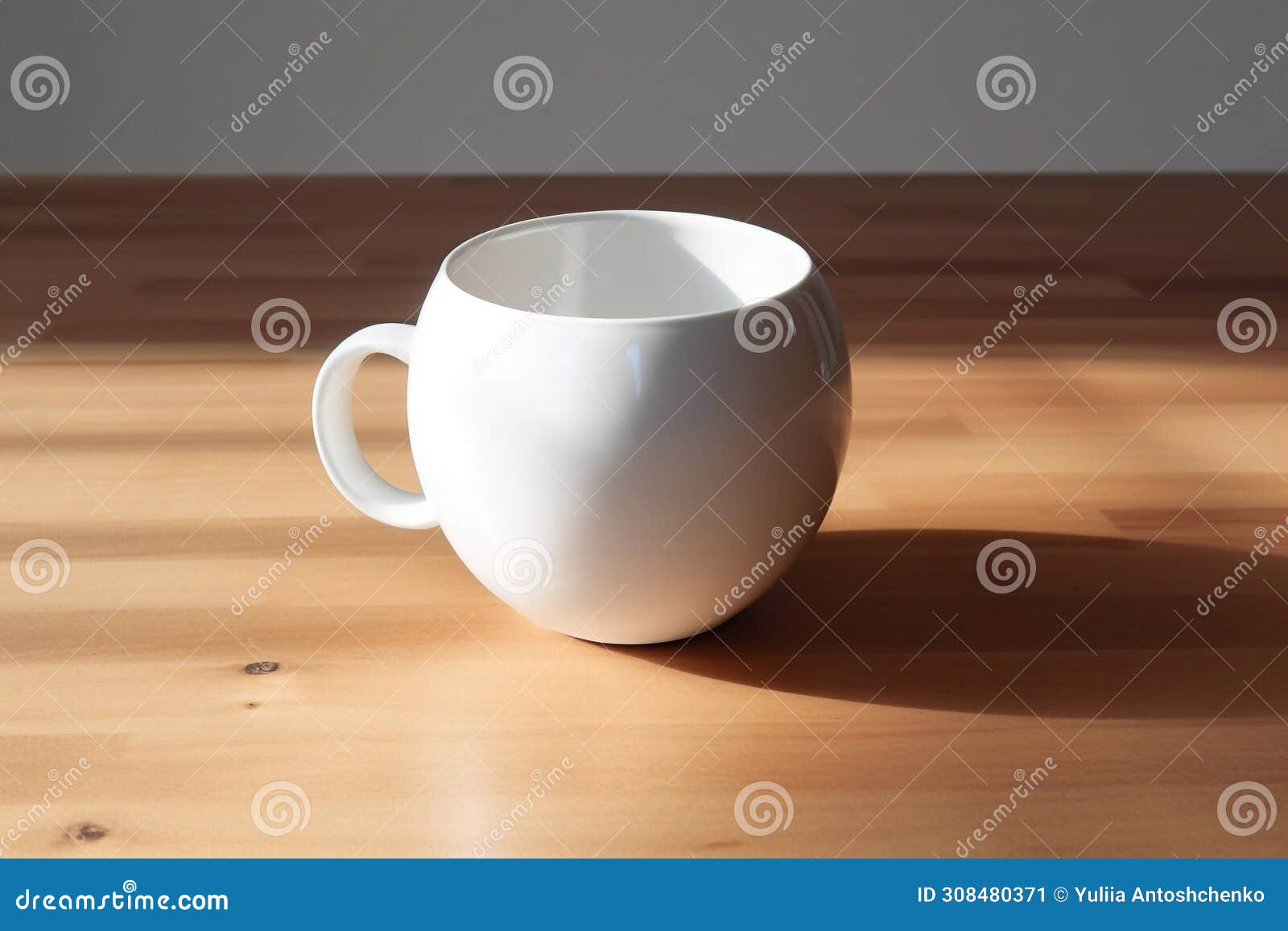 White Empty Cup Mockup. Cup on the Table Stock Illustration ...