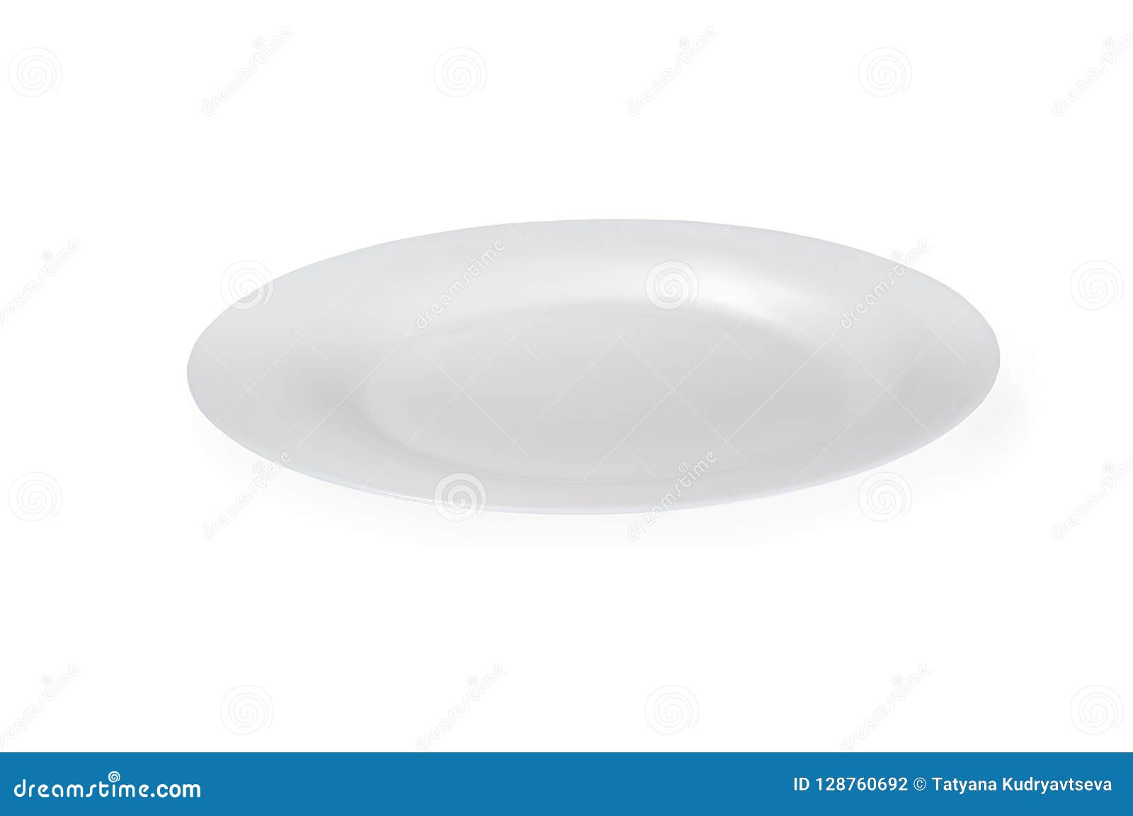 White Empty Diner Plate on White Background Stock Photo - Image of ...