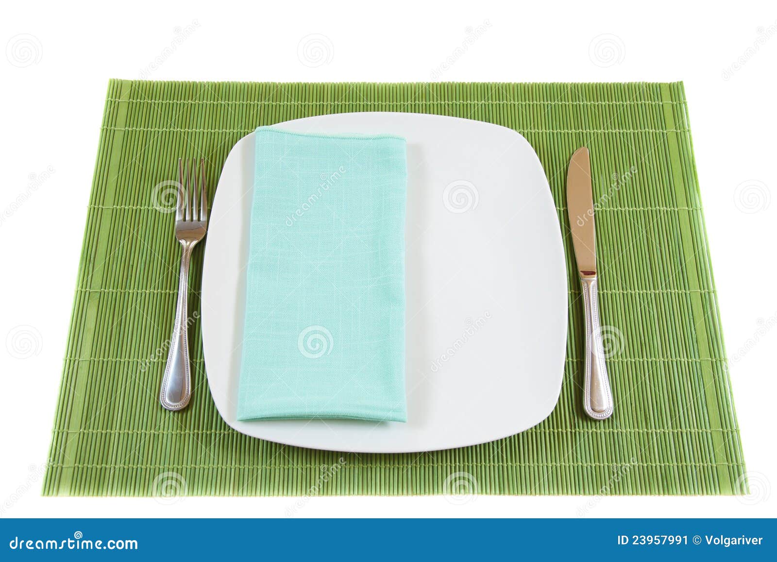 White Empty Dinner Plate with Napkin Stock Image - Image of reflection ...