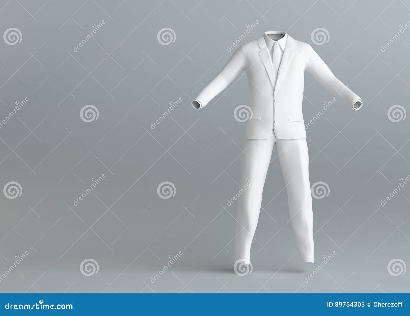 White Empty Elegance Suit without People Stock Illustration ...