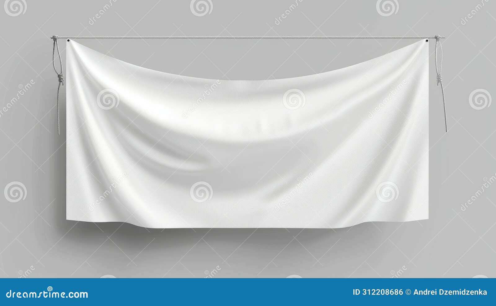 White Empty Flag Hanging on the Wall. Blank Flag Concept. Modern ...