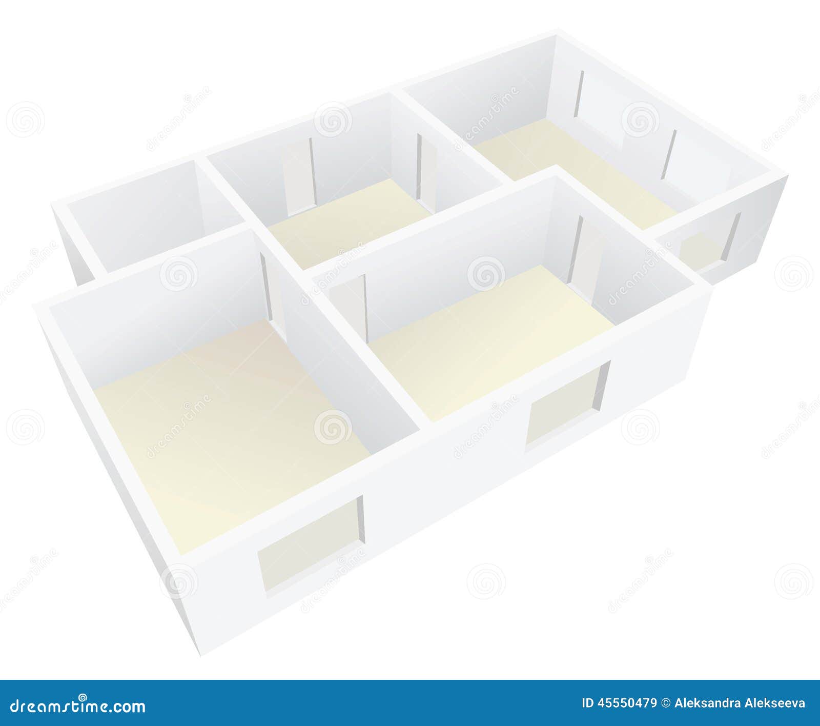 White empty flat planning stock vector. Illustration of dwelling - 45550479