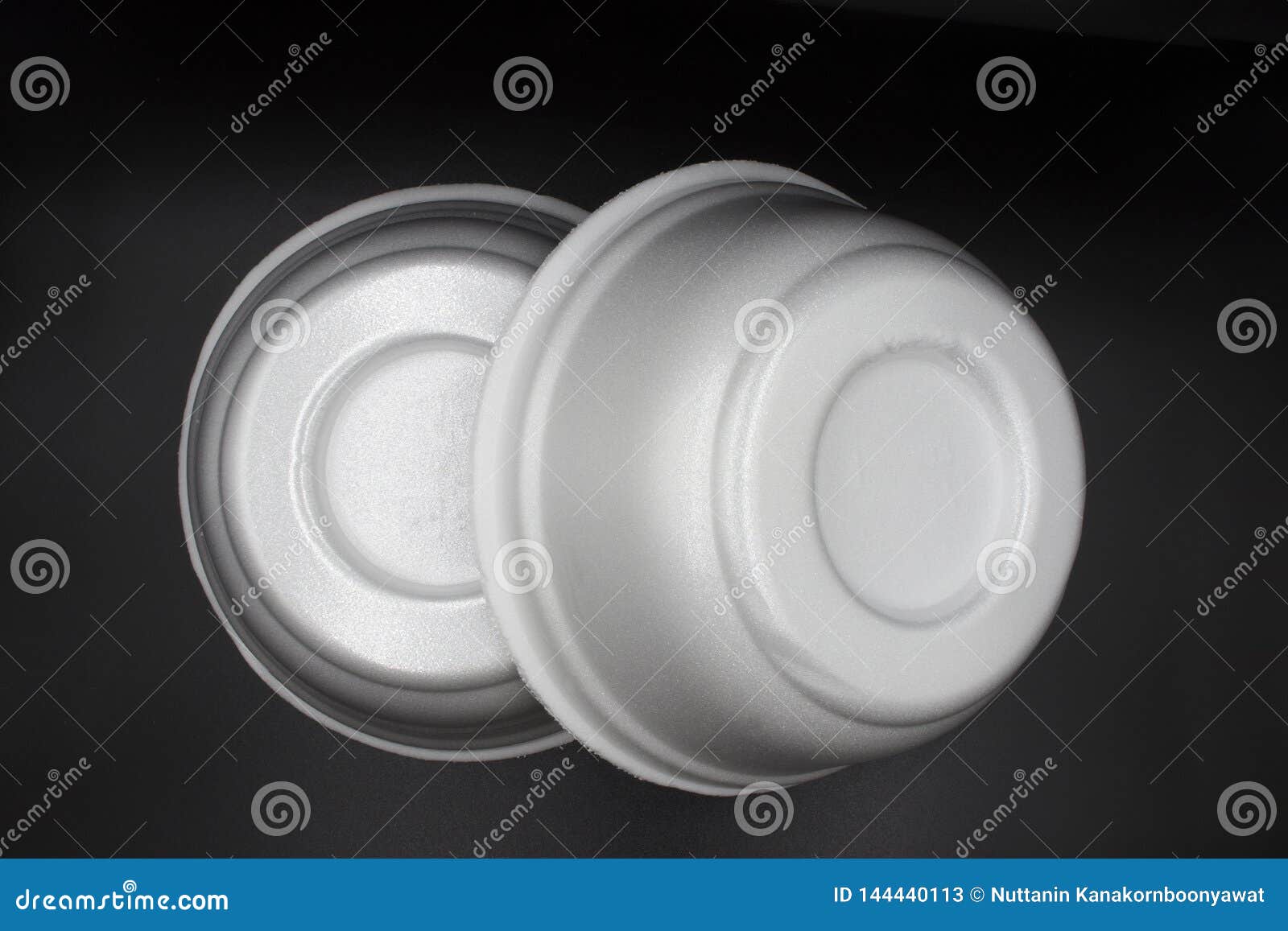 White Empty Foam Cup, Polystyrene , Foam Bowl Isolated on Black ...