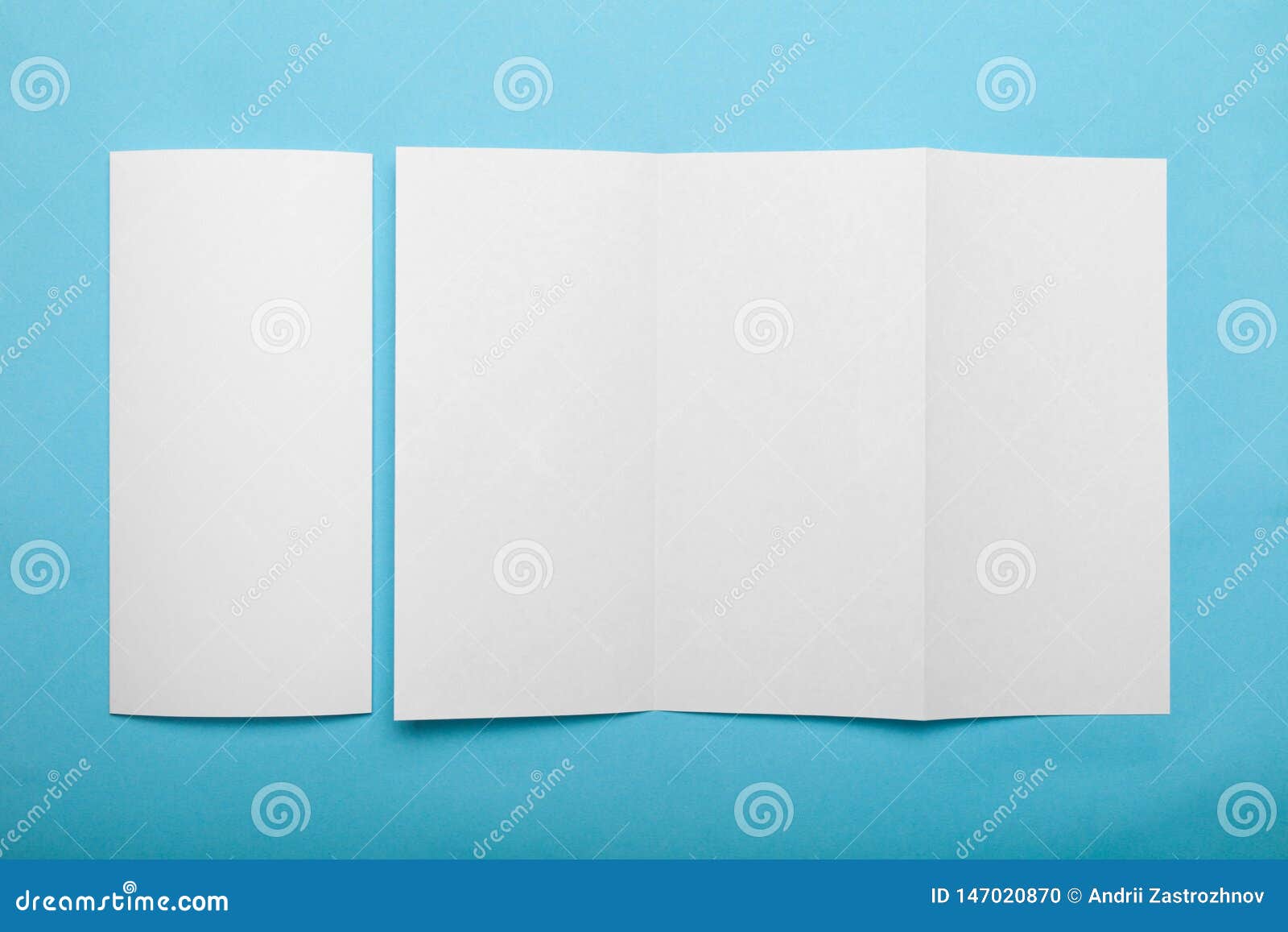 White Empty Fold Leaflet Tri Fold DL Flyer Brochure, Mockup Stock Photo ...