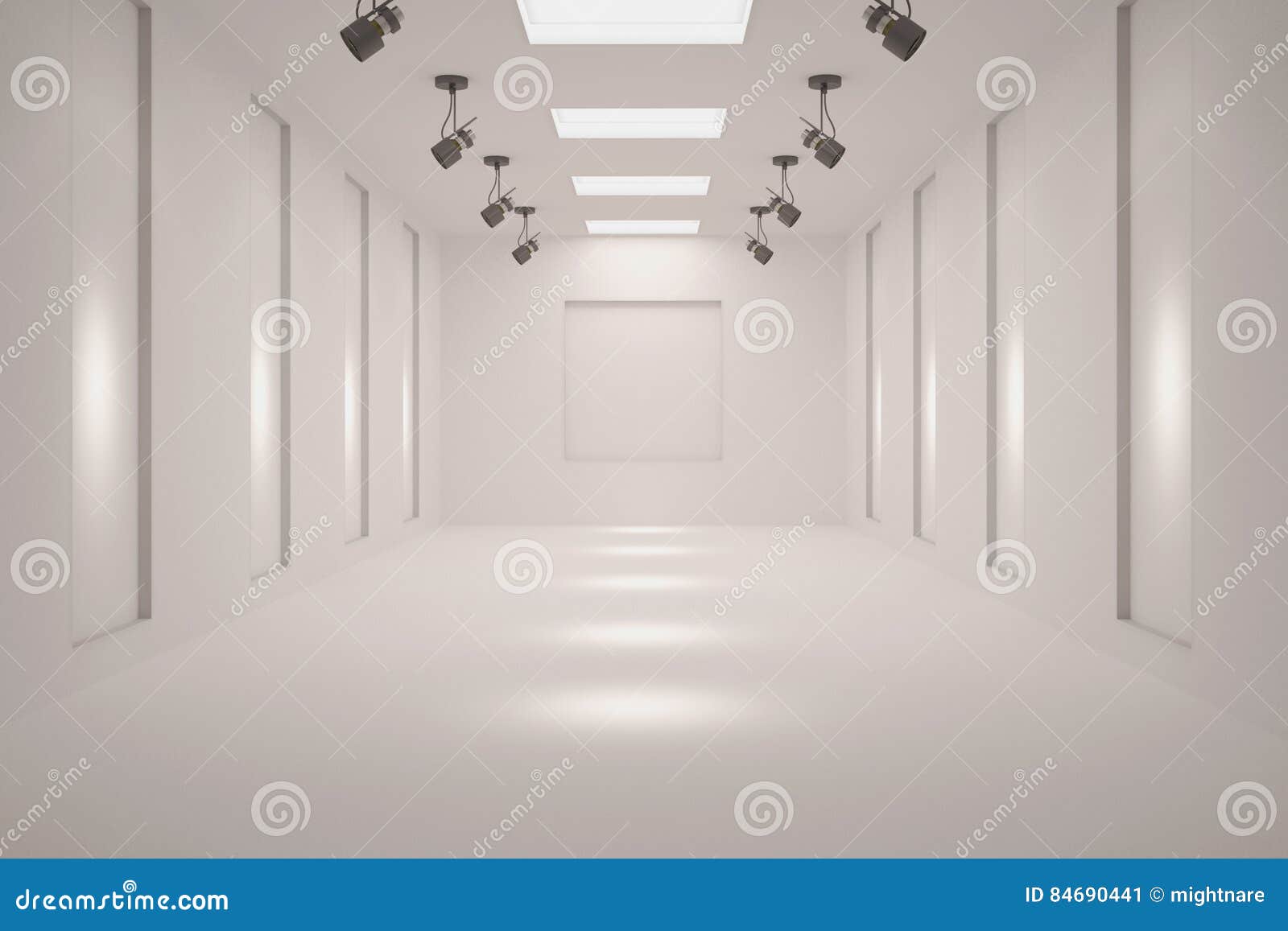 White empty gallery stock illustration. Illustration of expo - 84690441