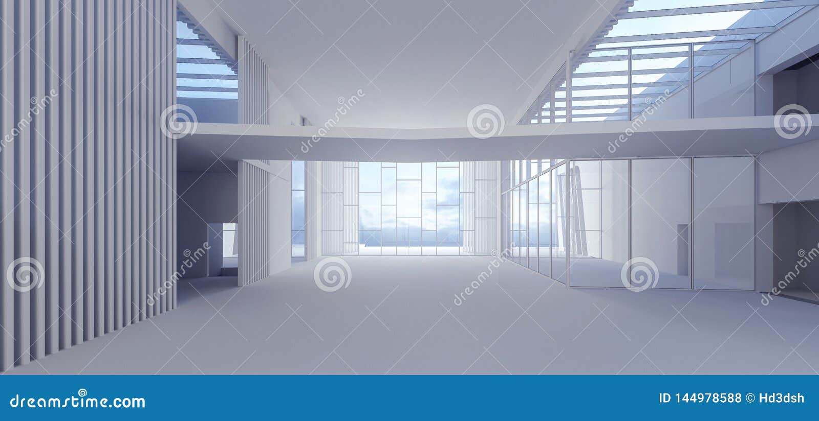 White Empty Mall Concept Design Stock Illustration - Illustration of ...