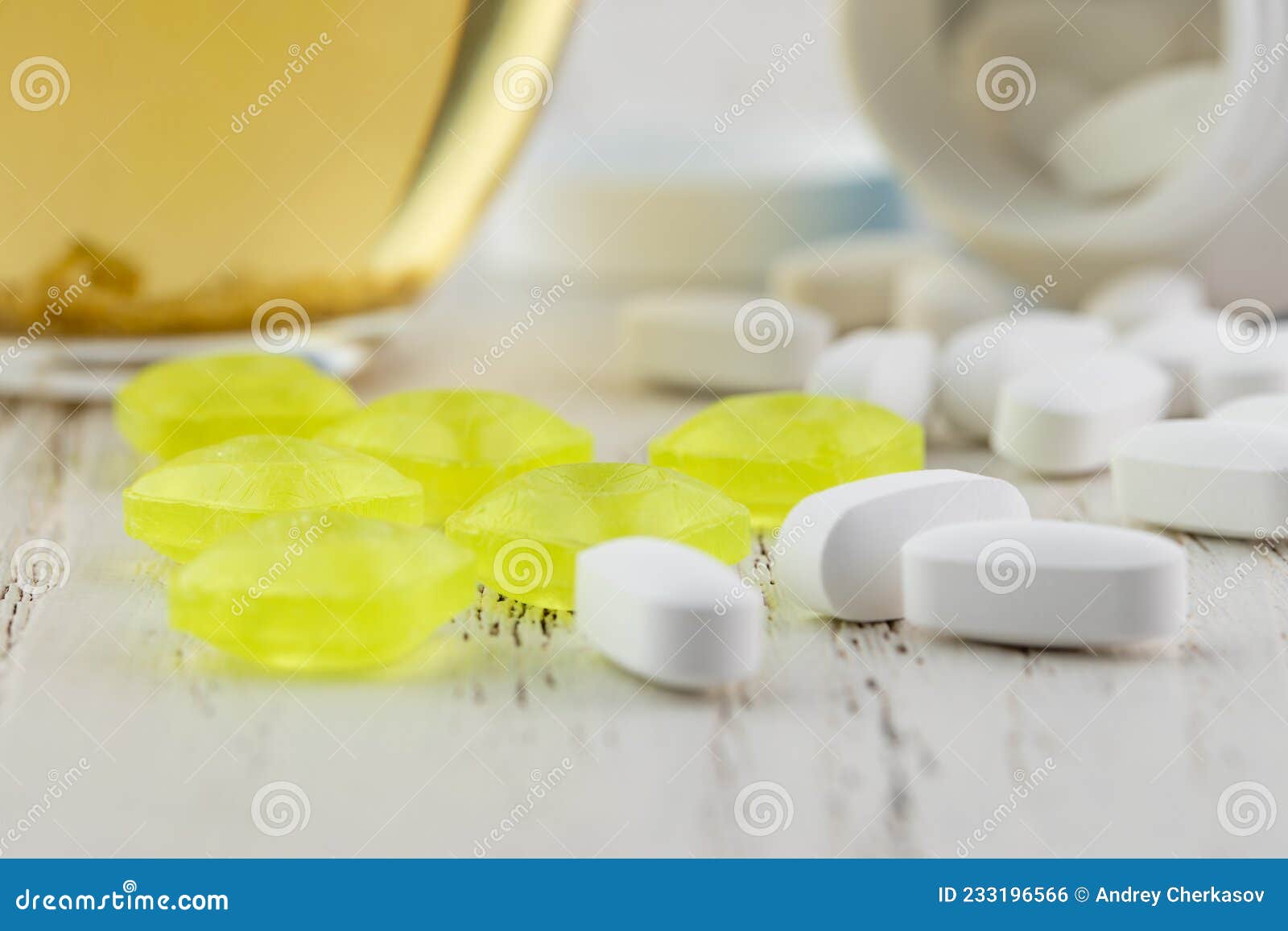 White Empty Medical Jar,scattered Tablets in Capsules Stock Photo ...